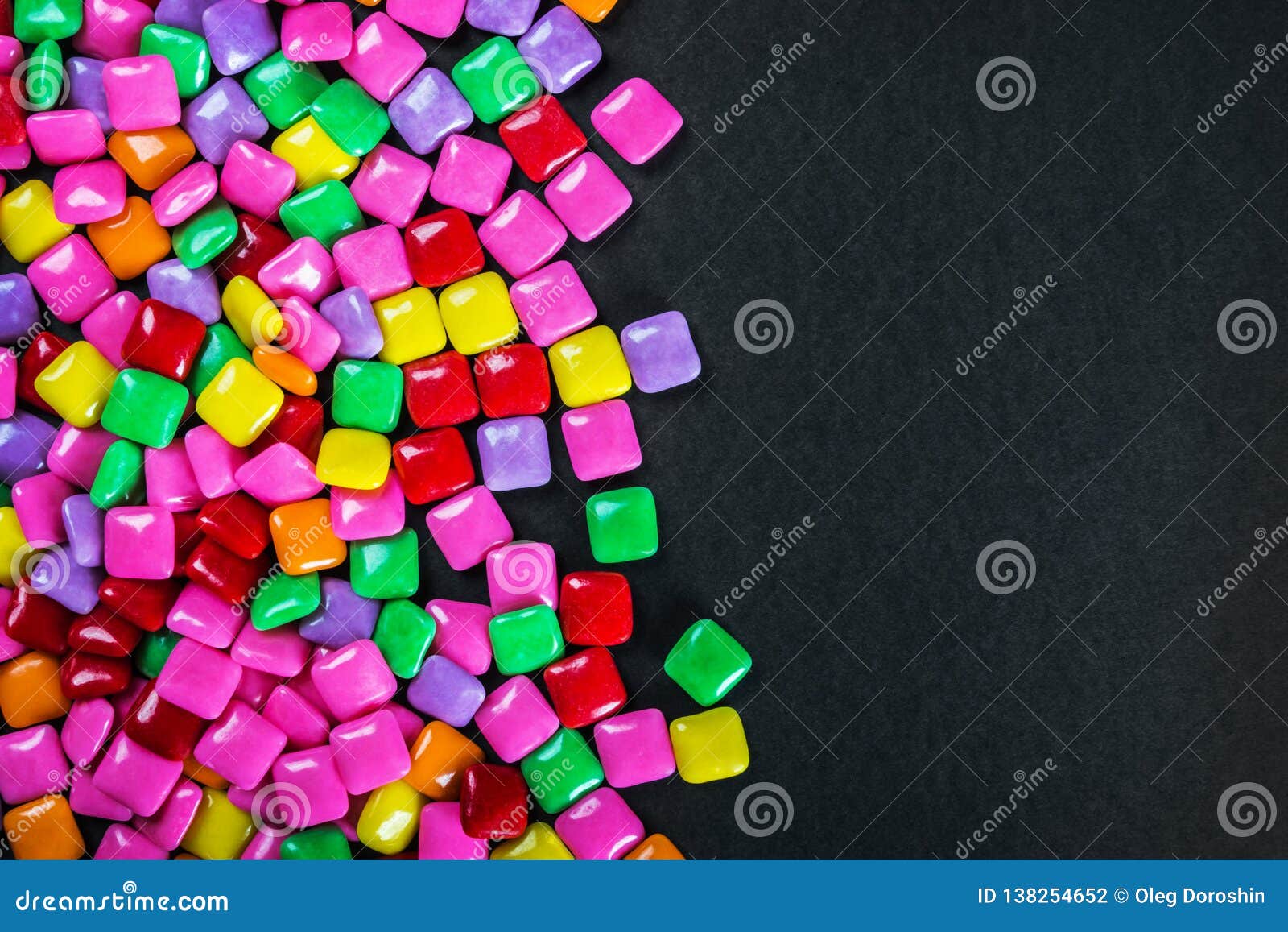 Chewing Gum of Different Colors on a Black Stock Photo - Image of ...