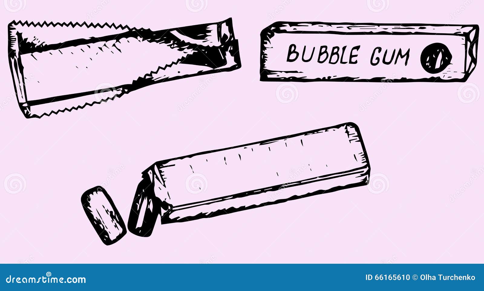 Chewing gum stock vector. Illustration of close, drawn - 66165610