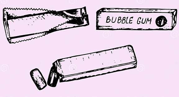 Chewing gum stock vector. Illustration of close, drawn - 66165610