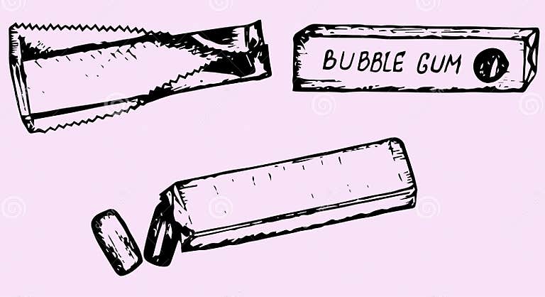 Chewing gum stock vector. Illustration of close, drawn - 66165610