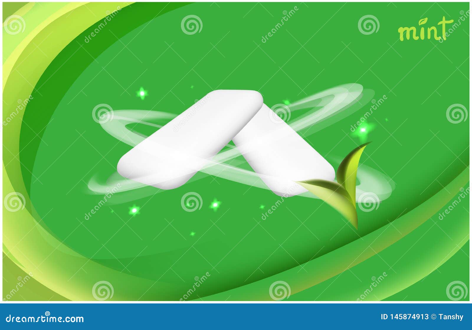 Chewing Gum Logo Texture Background Watercolor Stock Vector ...