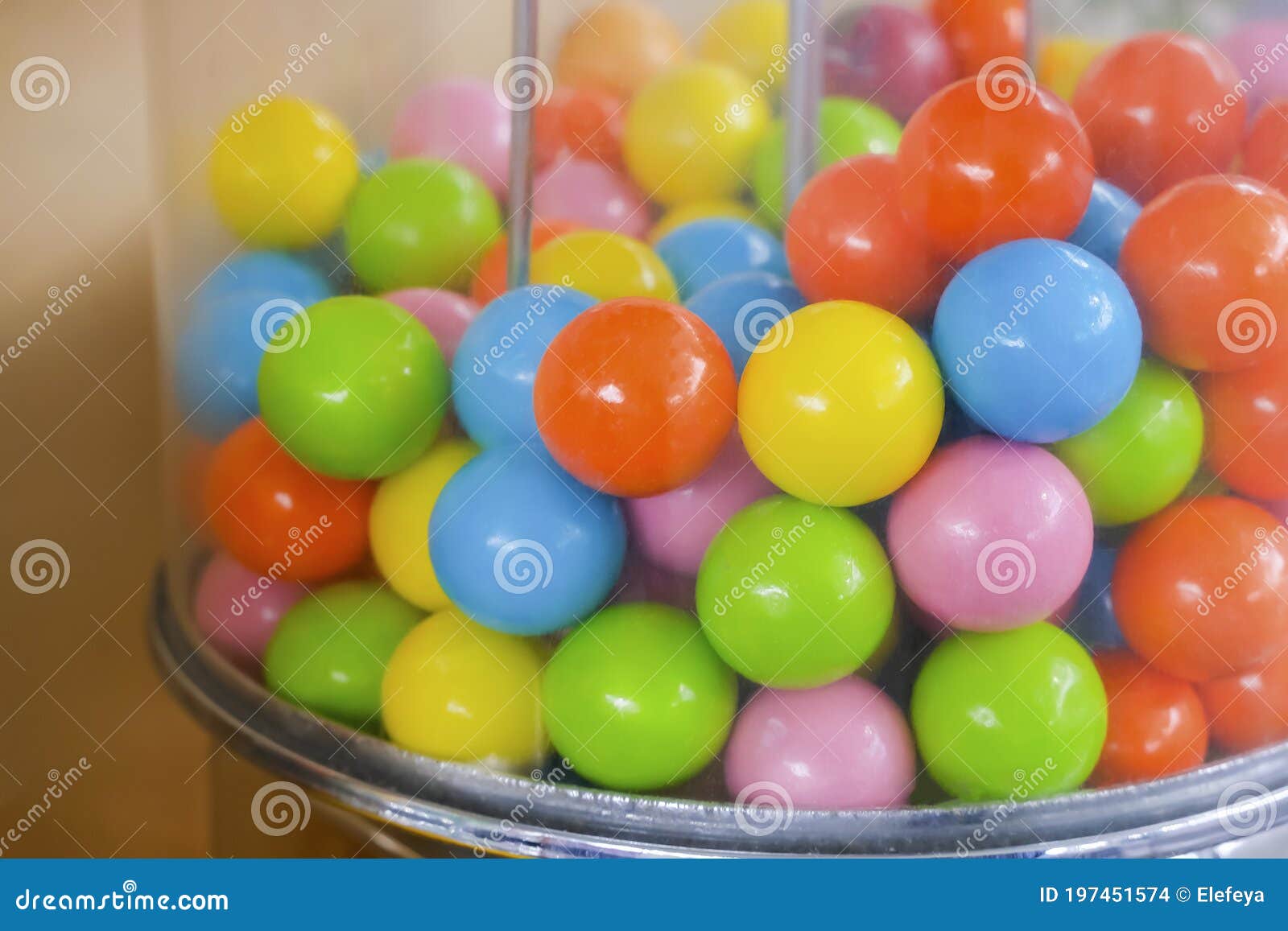 Chewing Gum Machine. Transparent Container Box with Multi-colored ...