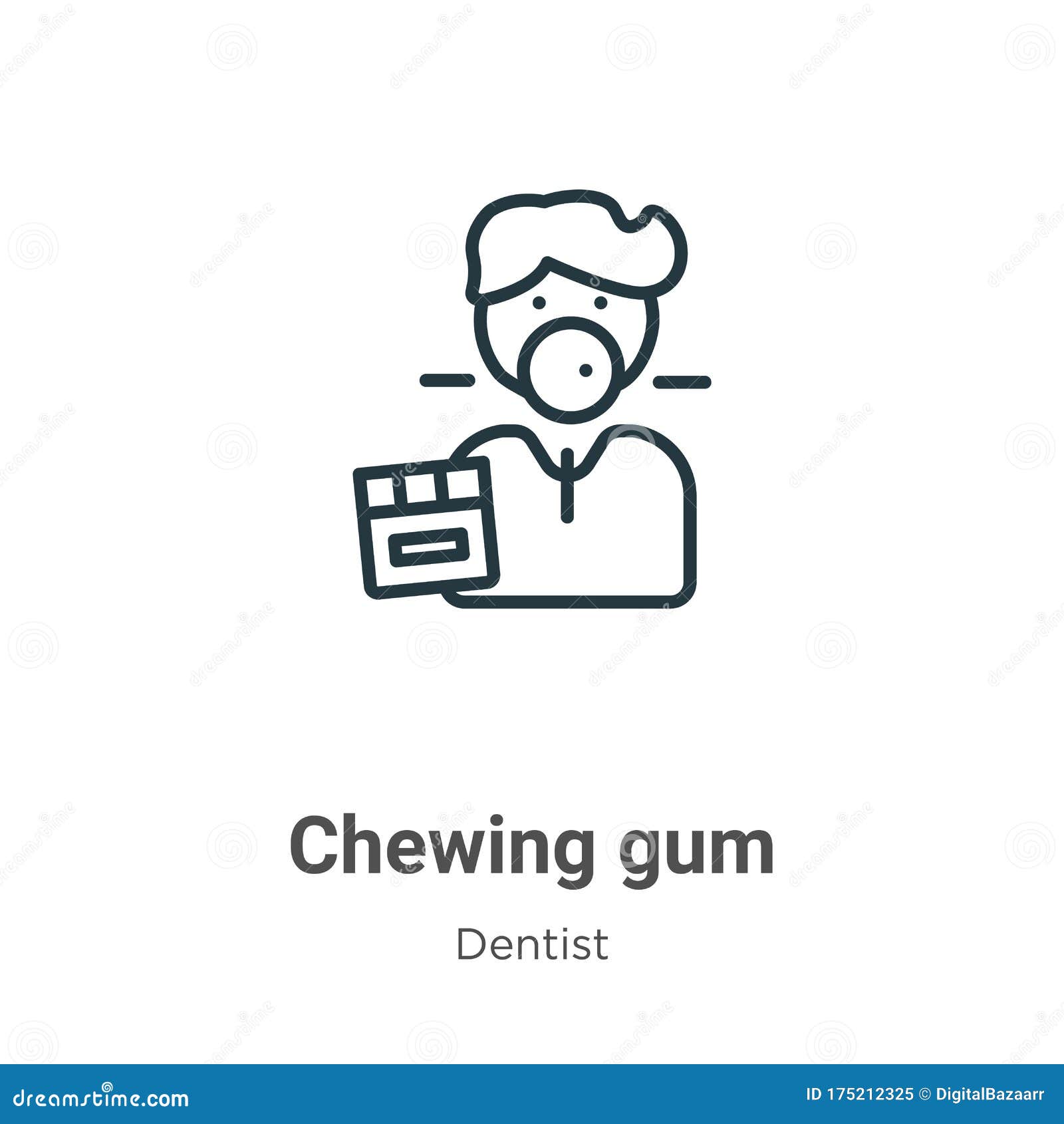 Chewing Gum Outline Vector Icon. Thin Line Black Chewing Gum Icon, Flat ...