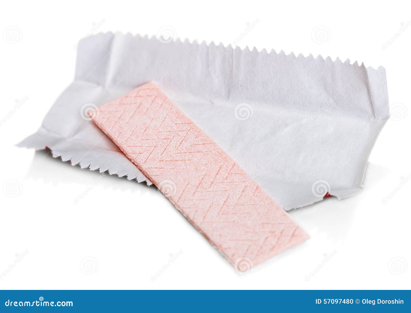 Chewing Gum Is On The White Background With Paper Stock Photo - Image ...
