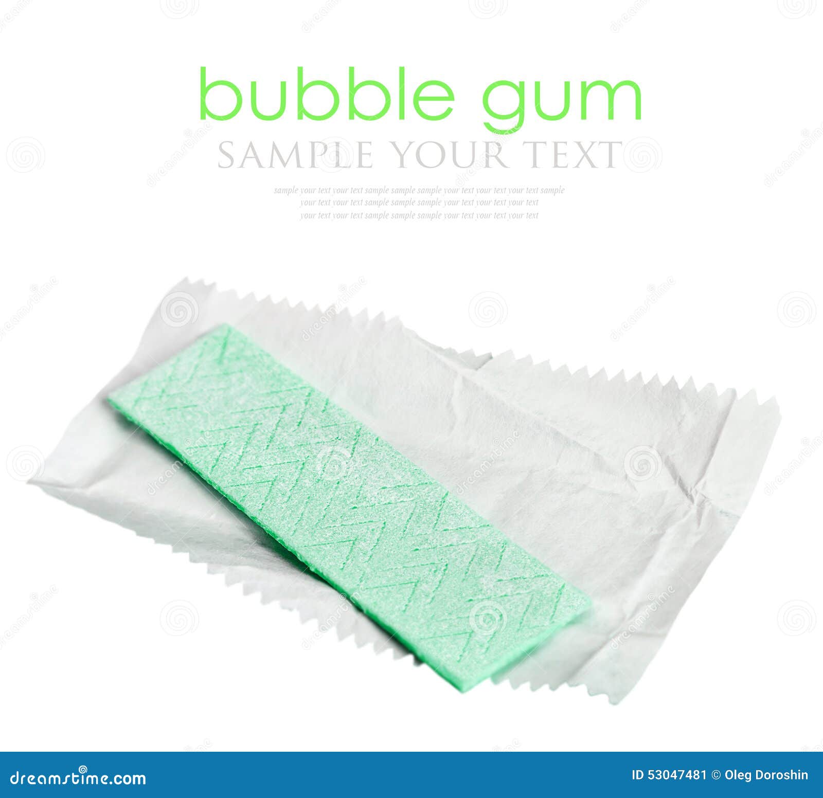 Chewing Gum is on the White Stock Image - Image of paper, mint: 53047481