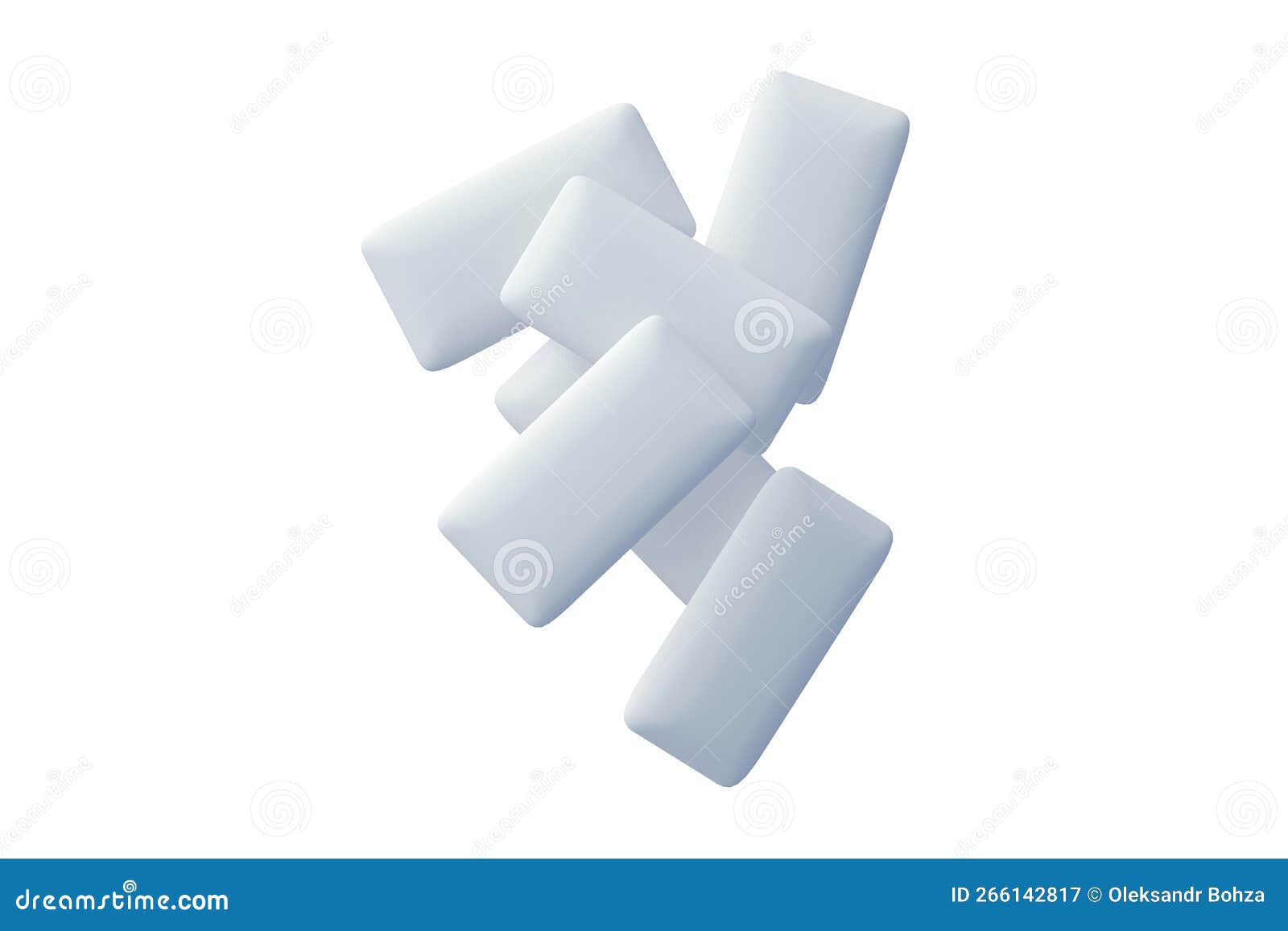 Chewing Gums Isolated On White Background Mint Bubble Gums Stock