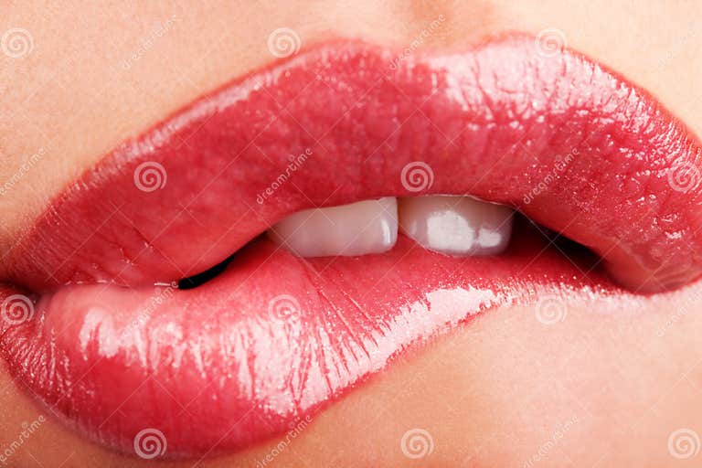 Chewing lips stock photo. Image of color, disappointment - 13237722
