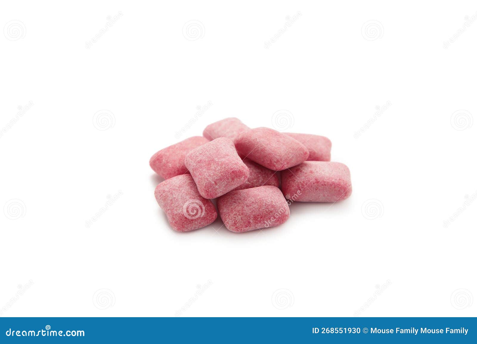 Chewing Pink Gum Pieces Isolated on White Background Stock Photo ...