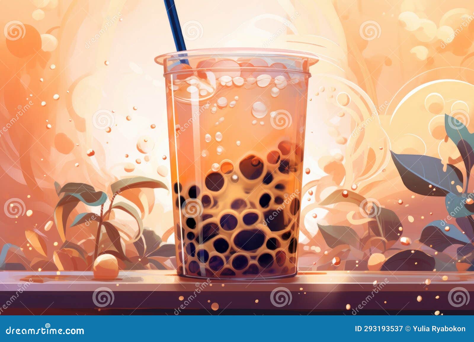 Chewy Bubble Tea. Generate Ai Stock Image - Image of fruit, asian ...