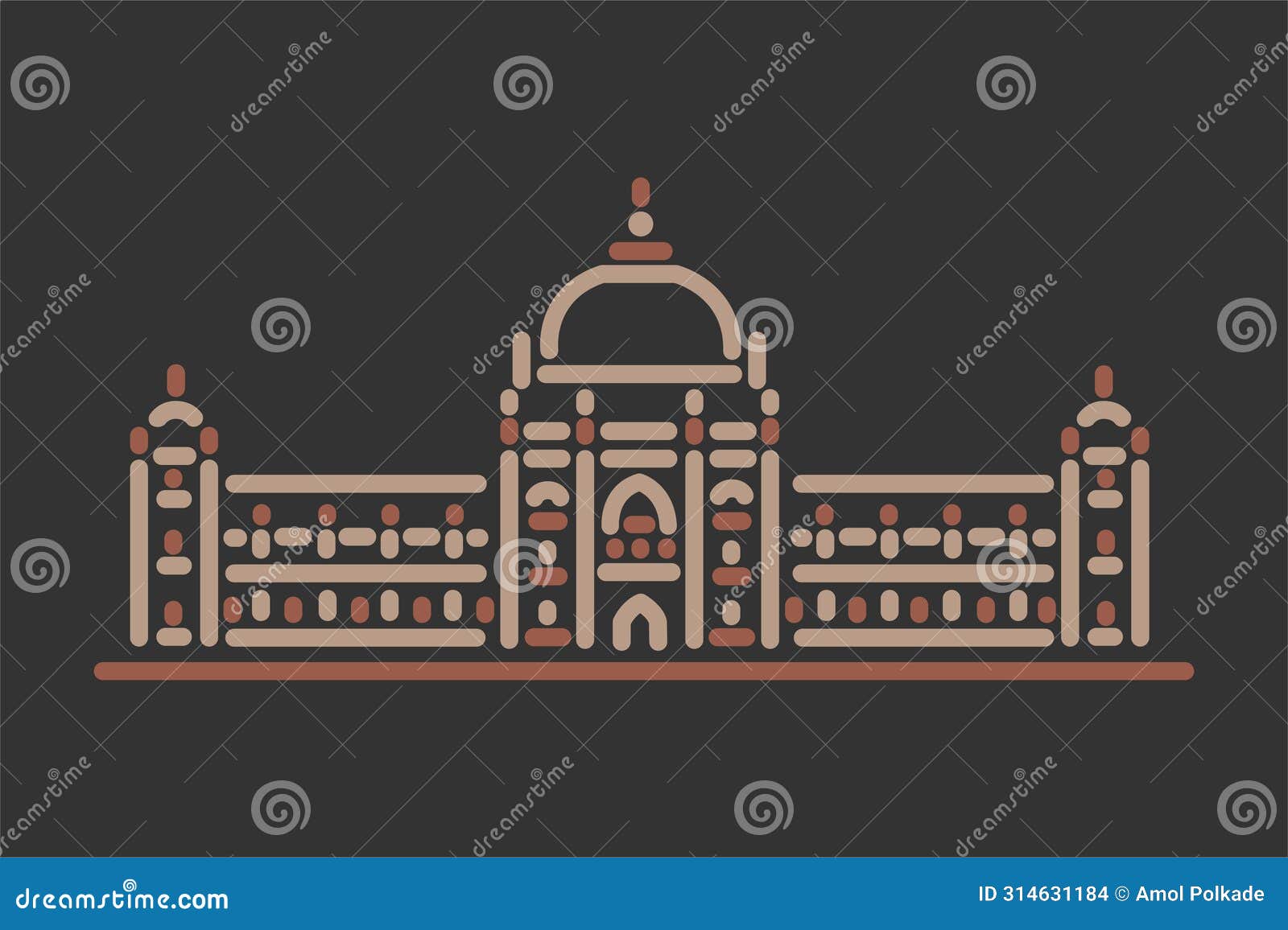 Chhatrapati Shivali Maharaj Museum Vector Illustration Icon. Devanagari ...