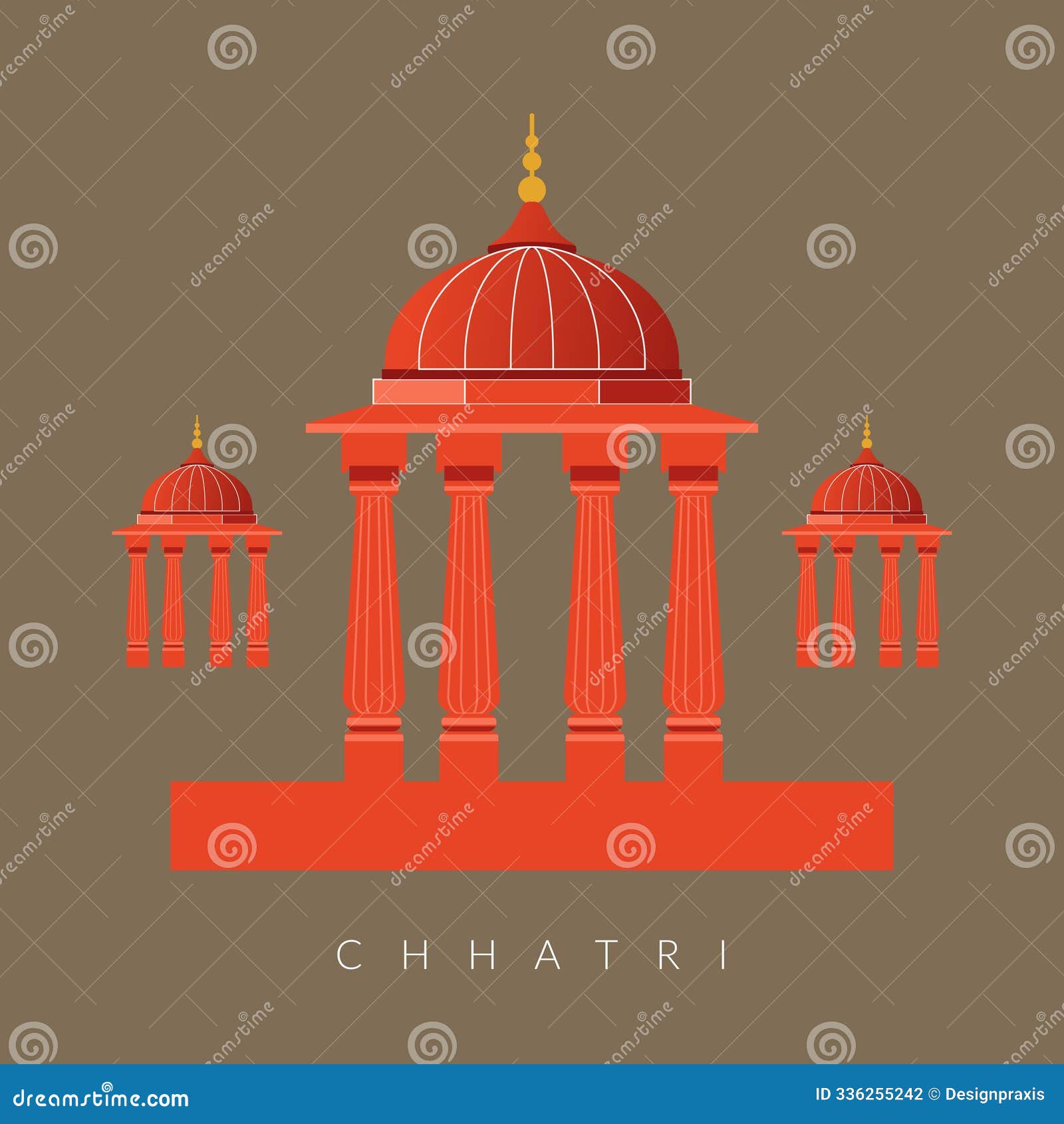 Chhatri - Semi-open, Elevated, Dome-Shaped Pavilions Elements - Stock ...