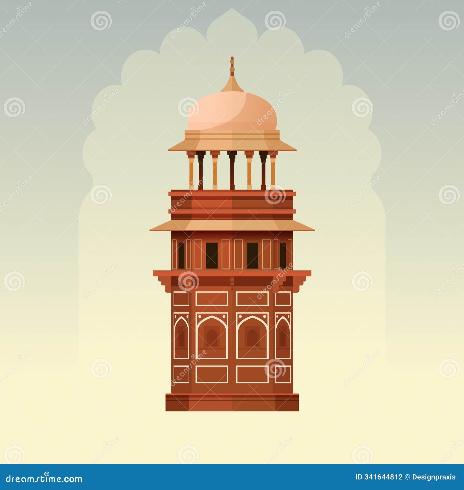 Chhatri - Semi-open, Elevated, Dome-Shaped Pavilions Elements - Stock ...