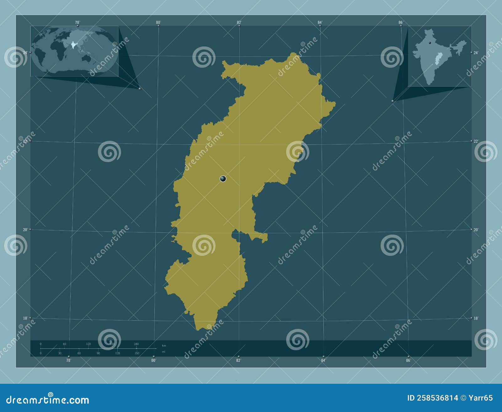 Chhattisgarh, India. Solid. Capital Stock Illustration - Illustration ...