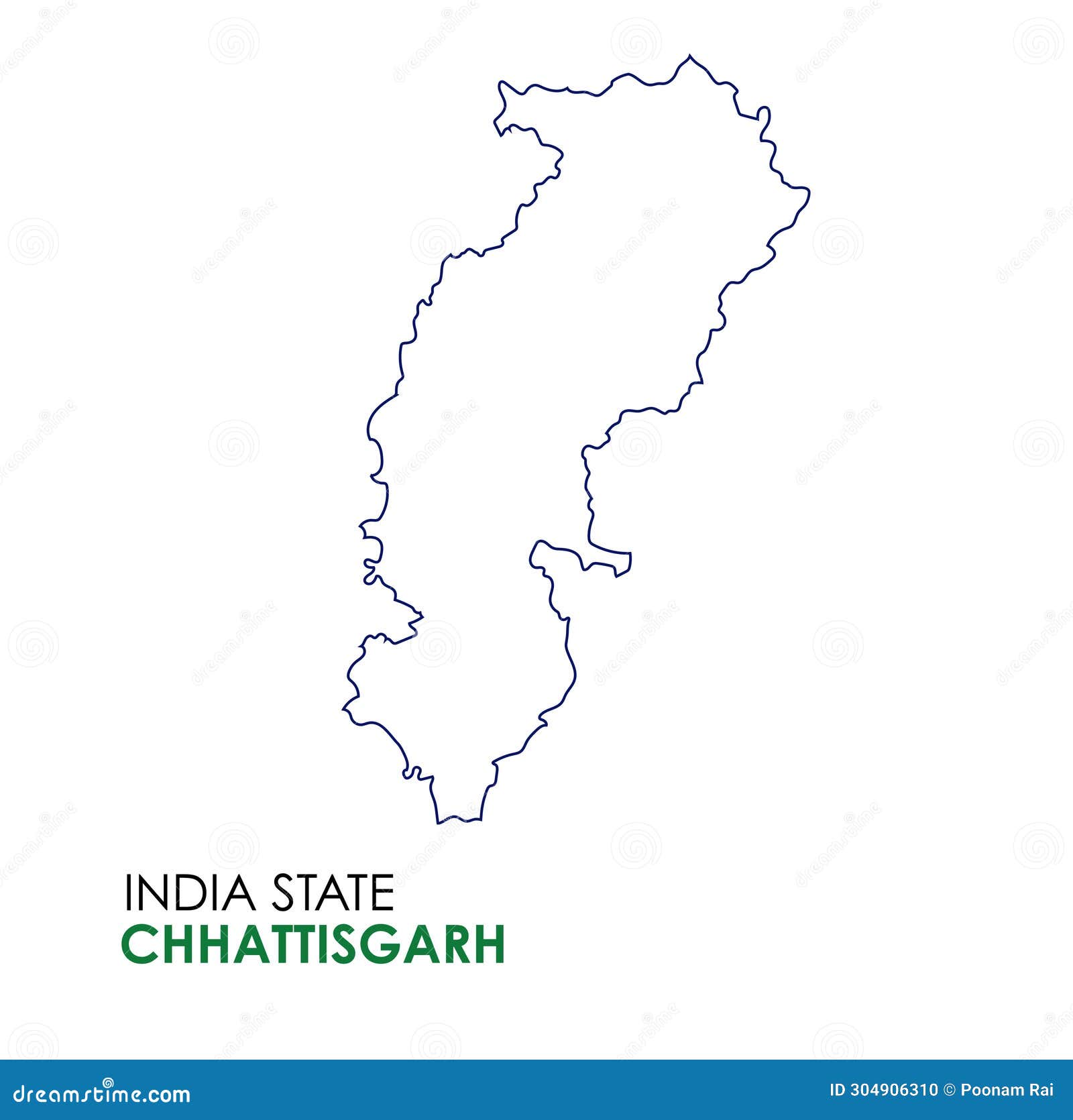 Chhattisgarh Map of Indian State. Chhattisgarh Map Illustration. White ...