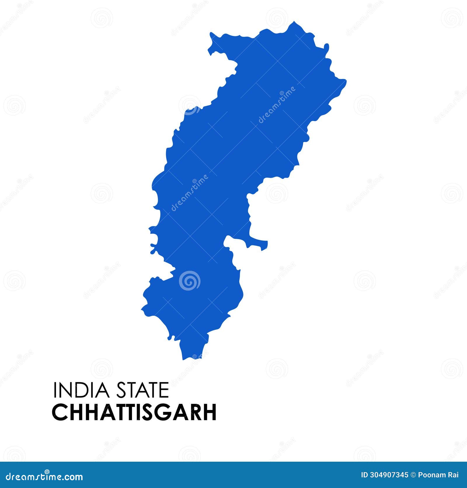 Chhattisgarh Map of Indian State. Chhattisgarh Map Illustration Stock ...