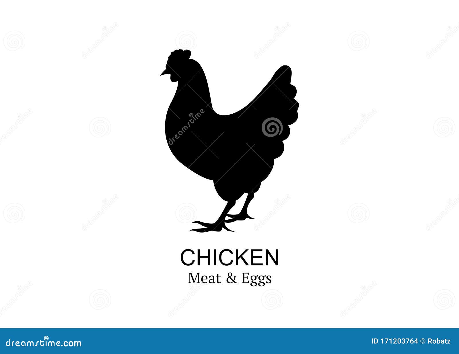 Chicken Logo Icon, Chicken Silhouette, Bio Meat and Eggs Farm Concept ...