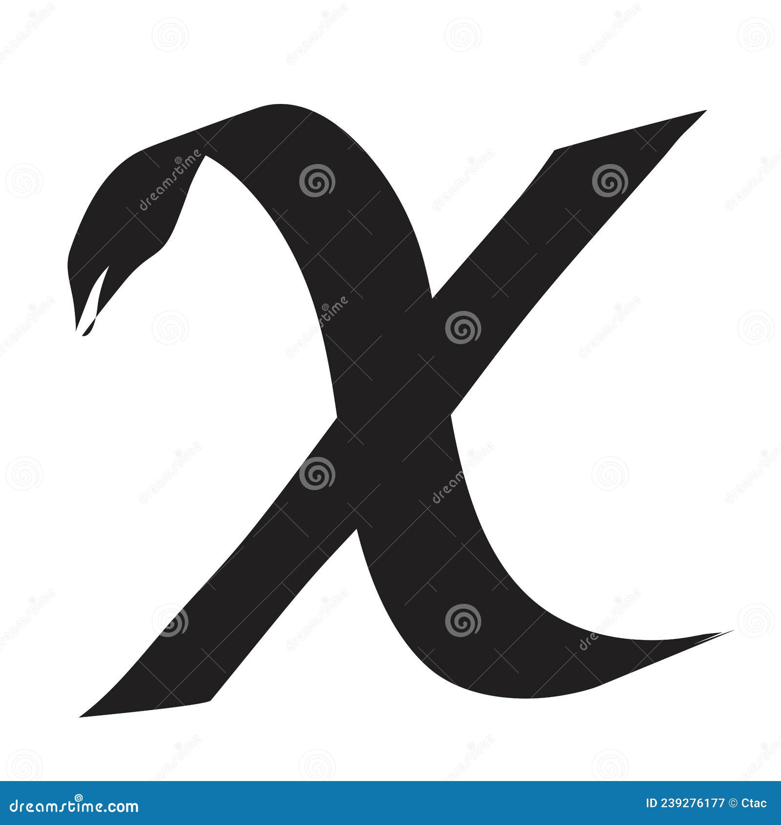 Chi greeek alphabet letter stock illustration. Illustration of writing ...