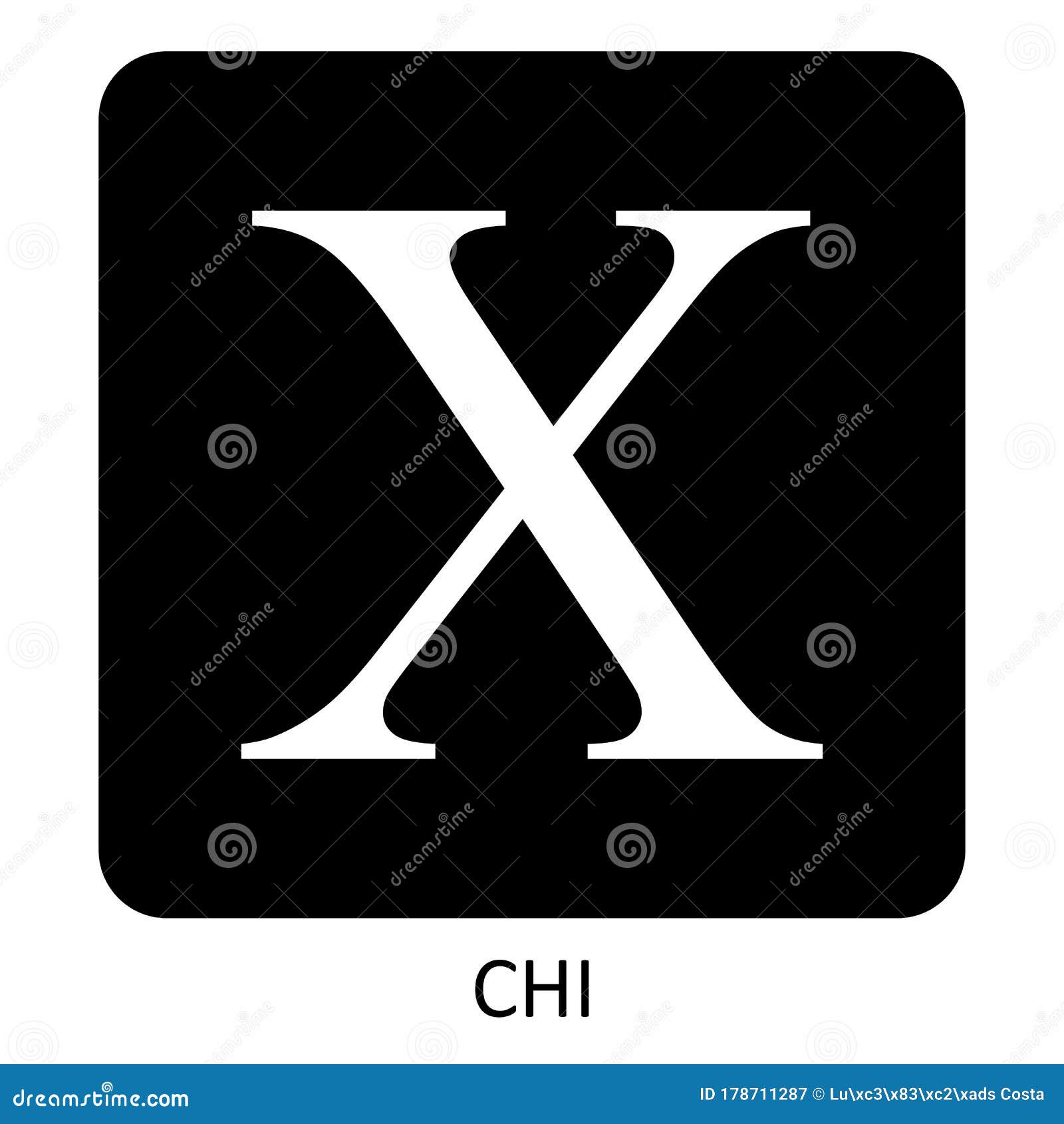 Chi greek sign stock illustration. Illustration of graphic - 178711287