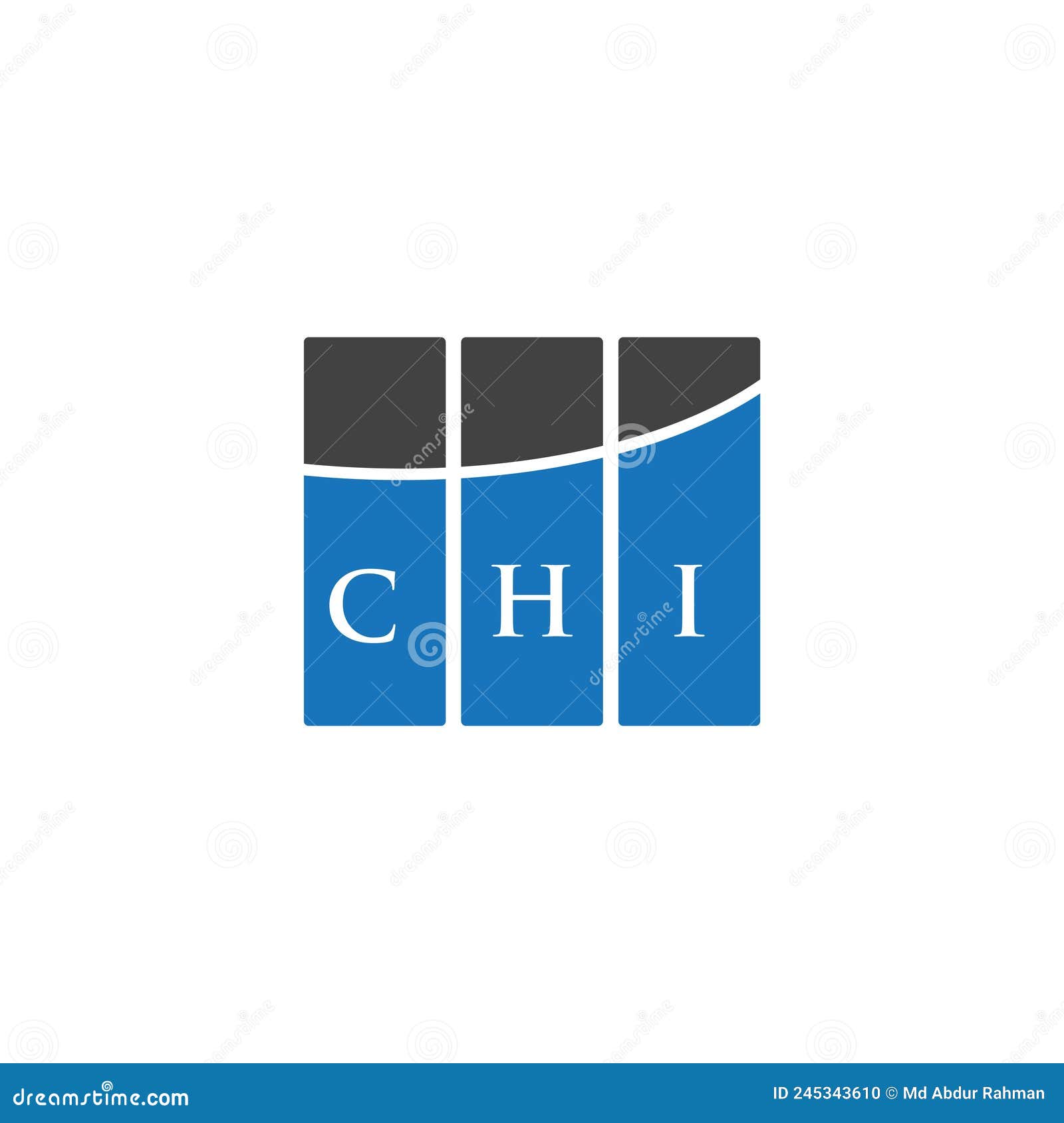CHI Letter Logo Design on BLACK Background. CHI Creative Initials ...