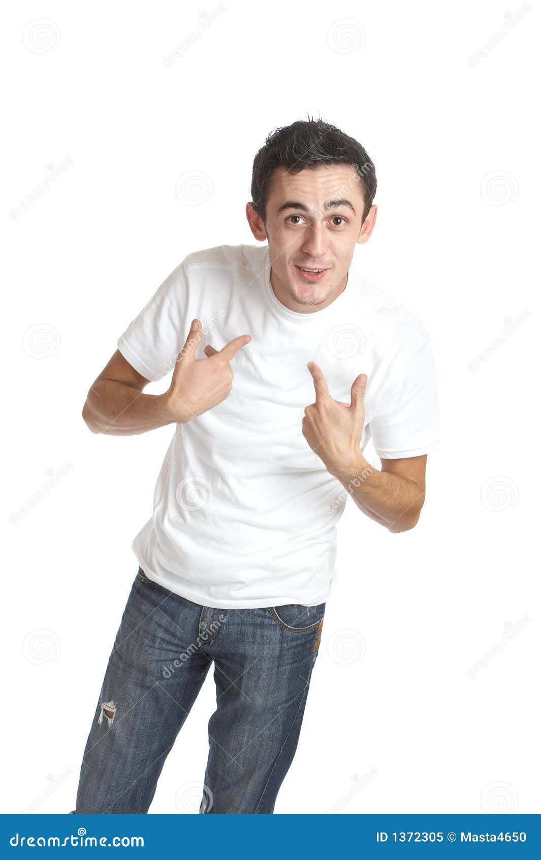 Chi? Me? immagine stock. Immagine di isolato, attraente - 1372305