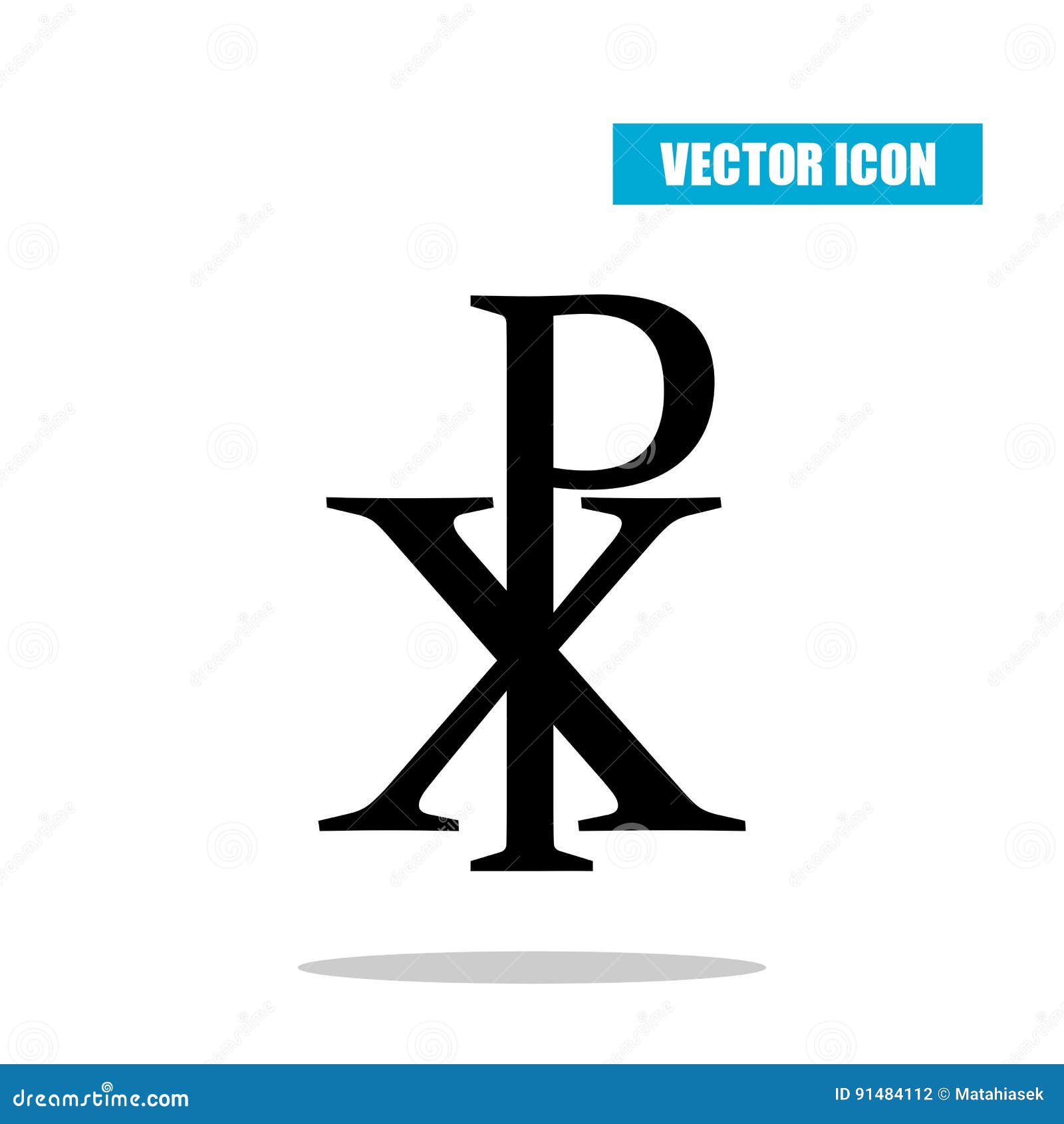 Chi RHO Symbol with Drop Shadow. Christogram Stock Vector ...