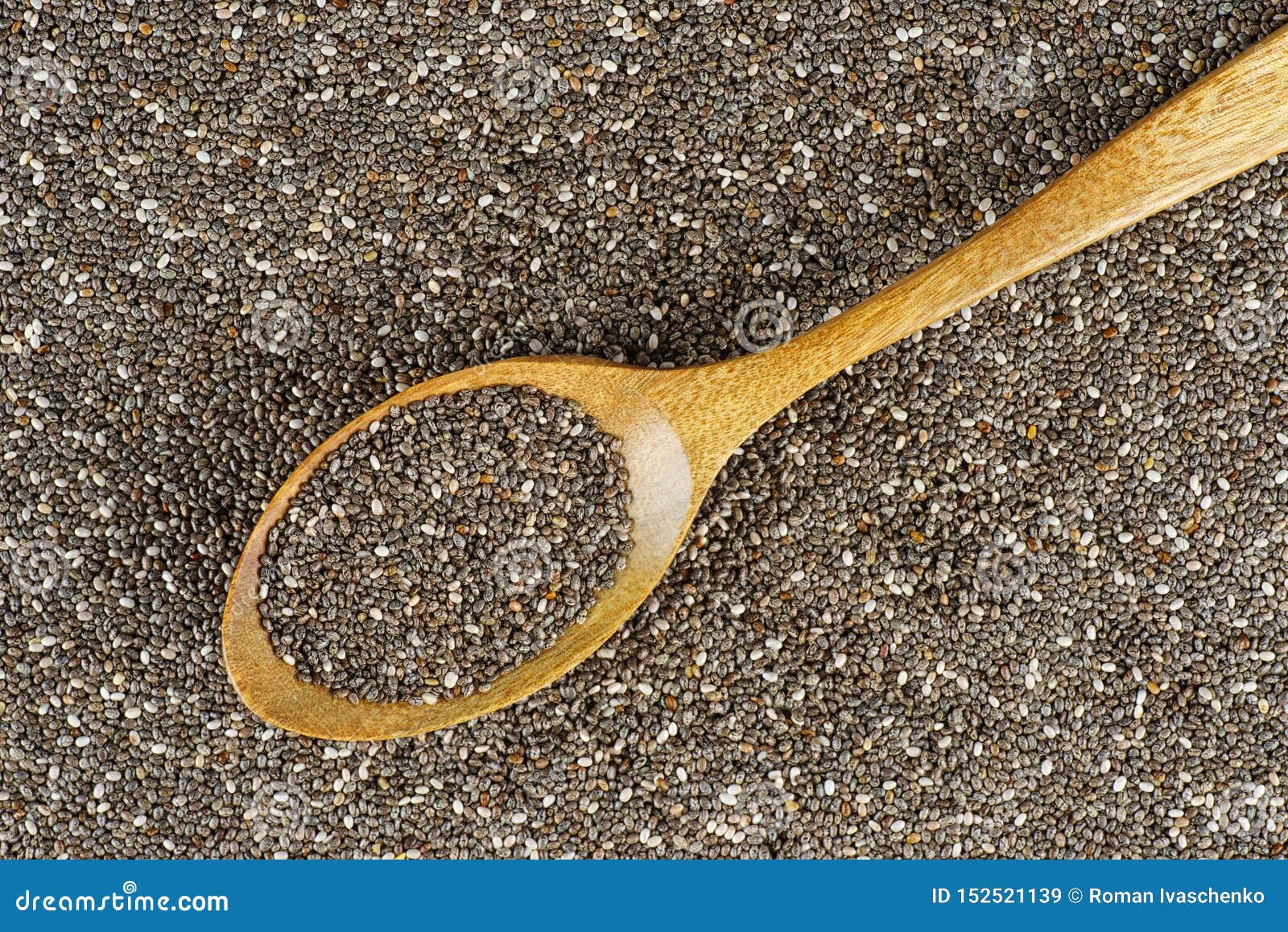 Chia Cia Seeds in Wooden Spoon Stock Image - Image of plant, omega ...