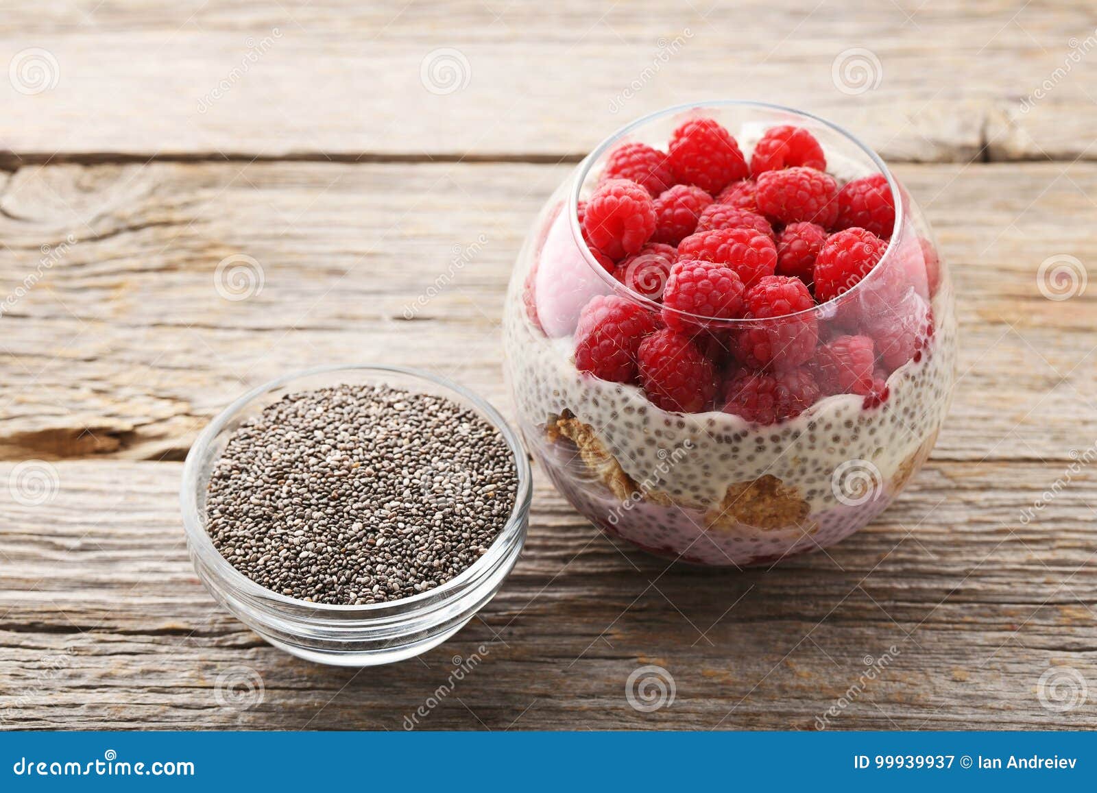 Chia pudding with berries stock image. Image of nutrition - 99939937