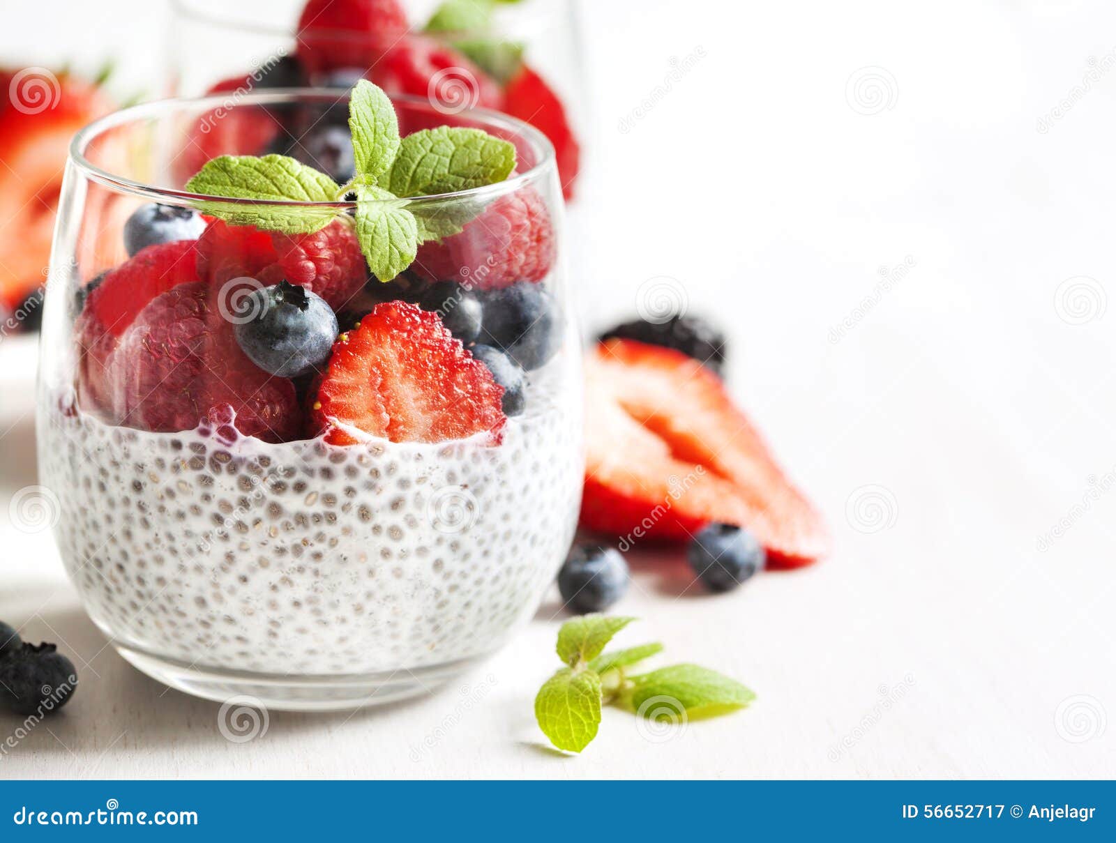 Chia Seed Pudding with Berries Stock Image - Image of nutrition ...