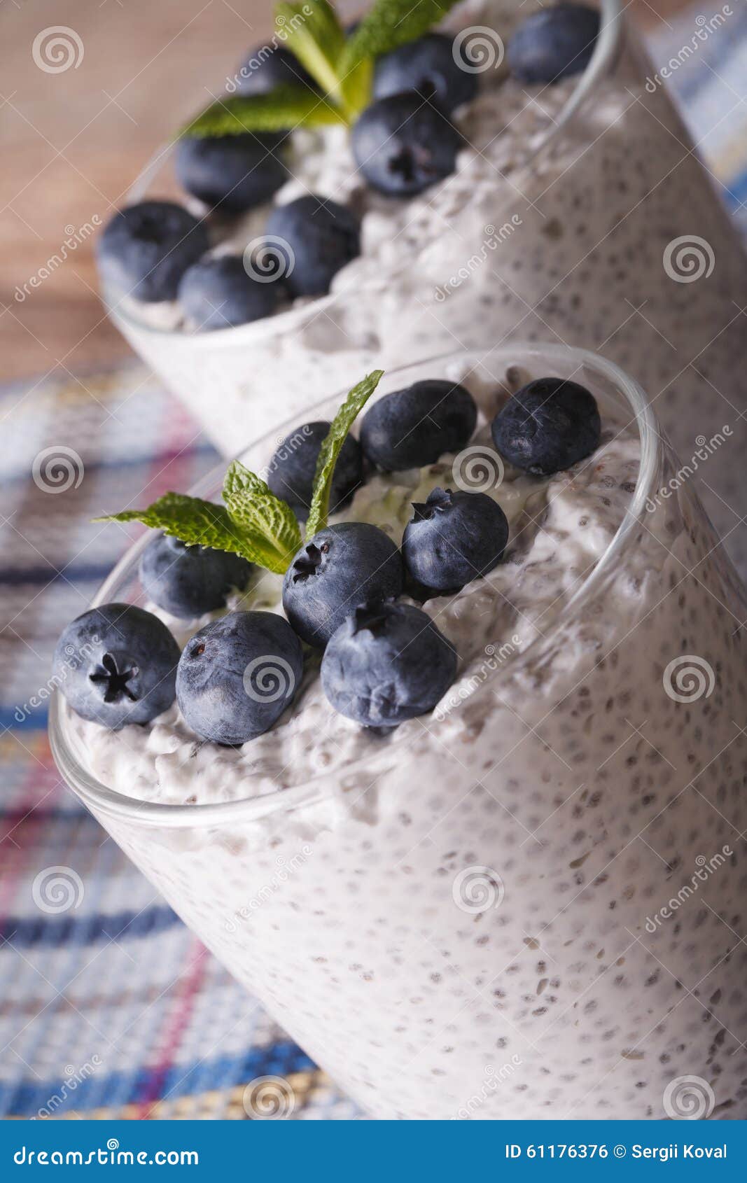 Chia Seed Pudding and Blueberry Macro. Vertical Stock Photo - Image of ...