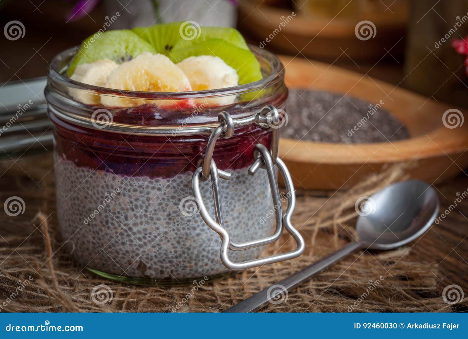 Chia Seed Pudding with Fruit. Stock Photo - Image of cereal, grain ...