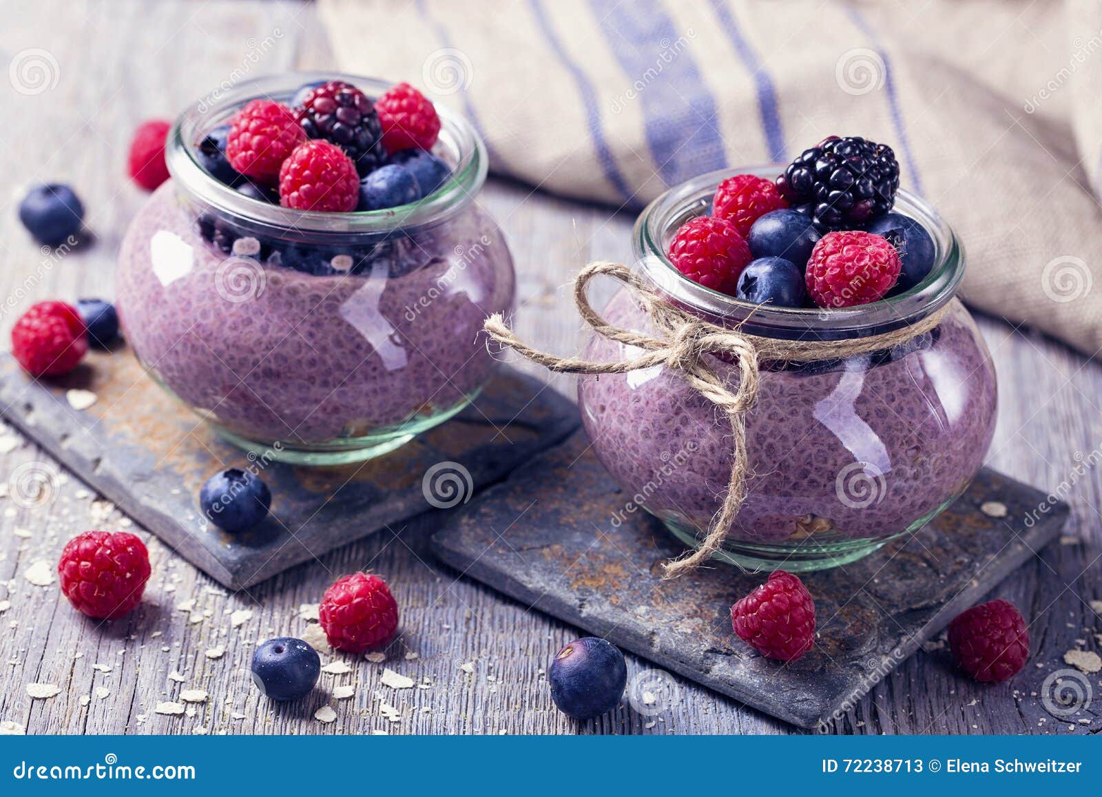 Chia seeds acai pudding stock image. Image of chia, food - 72238713