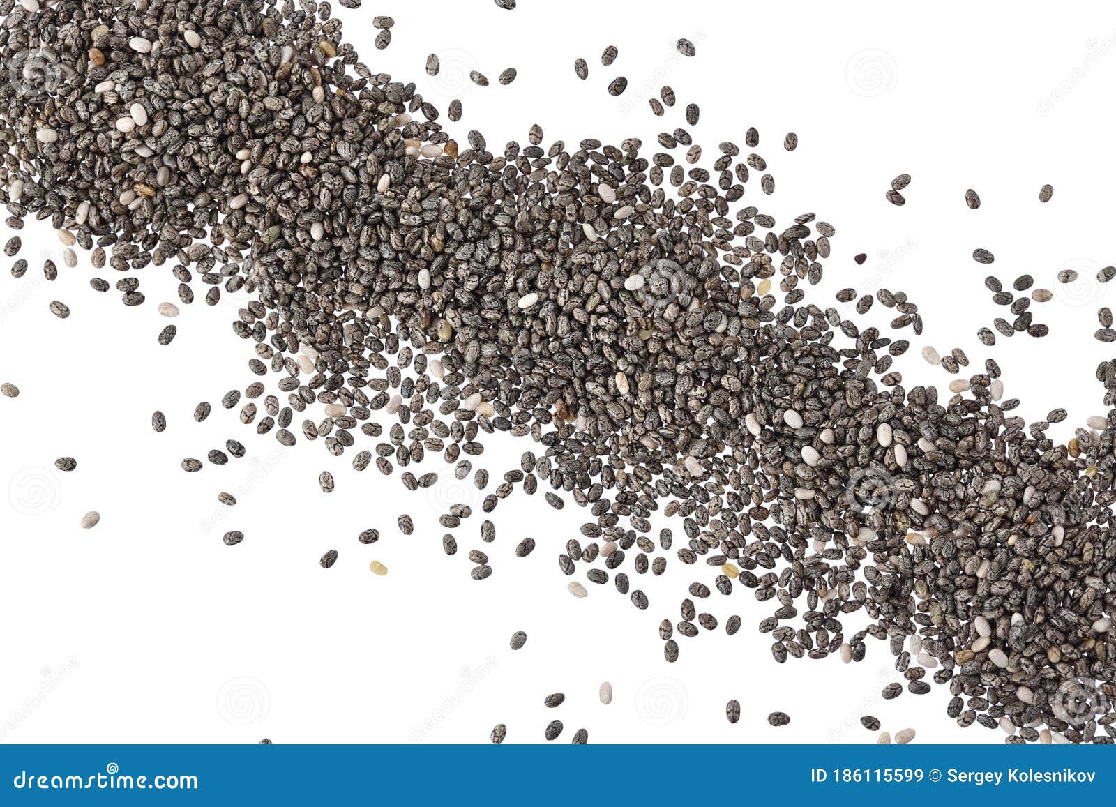 Chia Seeds Isolated on White Background with Clipping Path and Full ...