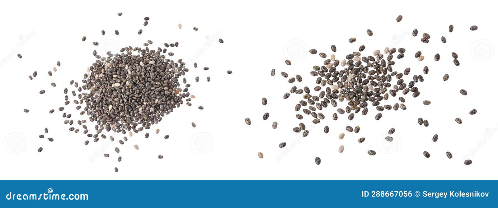 Chia Seeds Isolated on White Background with Full Depth of Field. Top ...