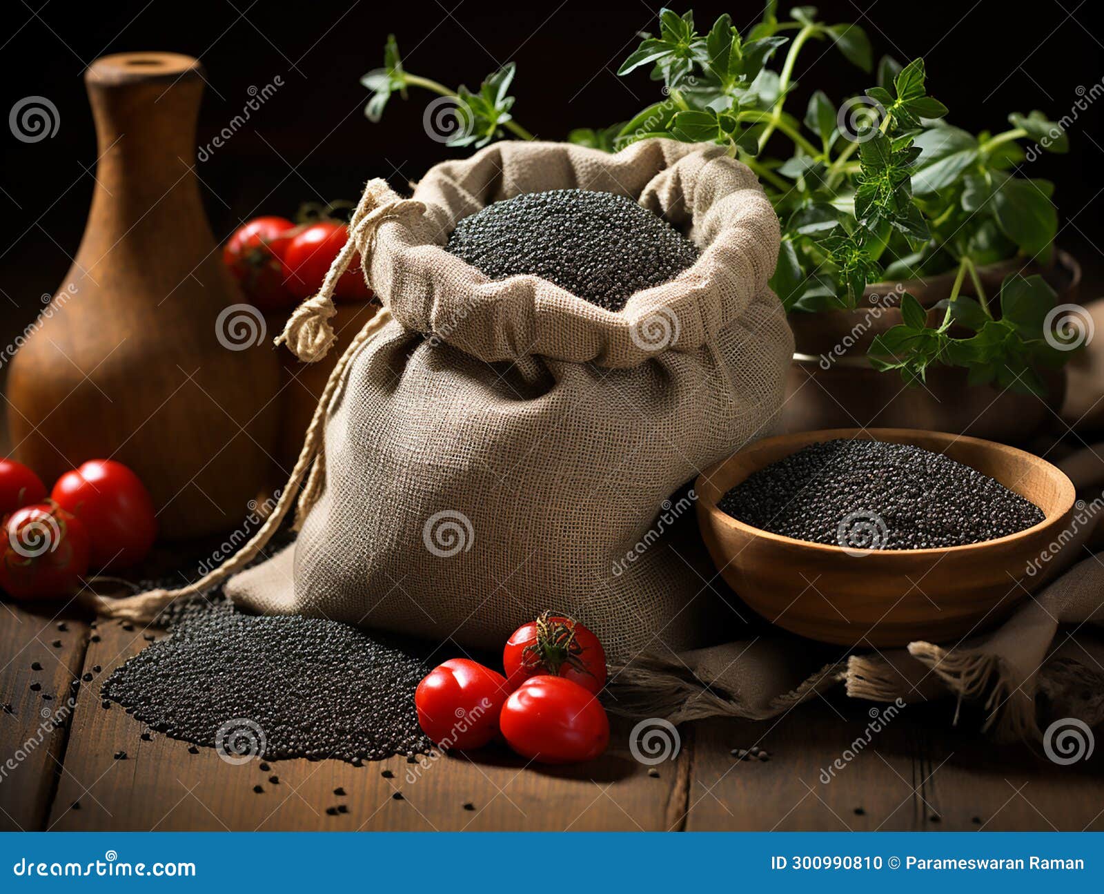 Chia Seeds Vector Cartoon Seamless Pattern For Template Farmer Market ...