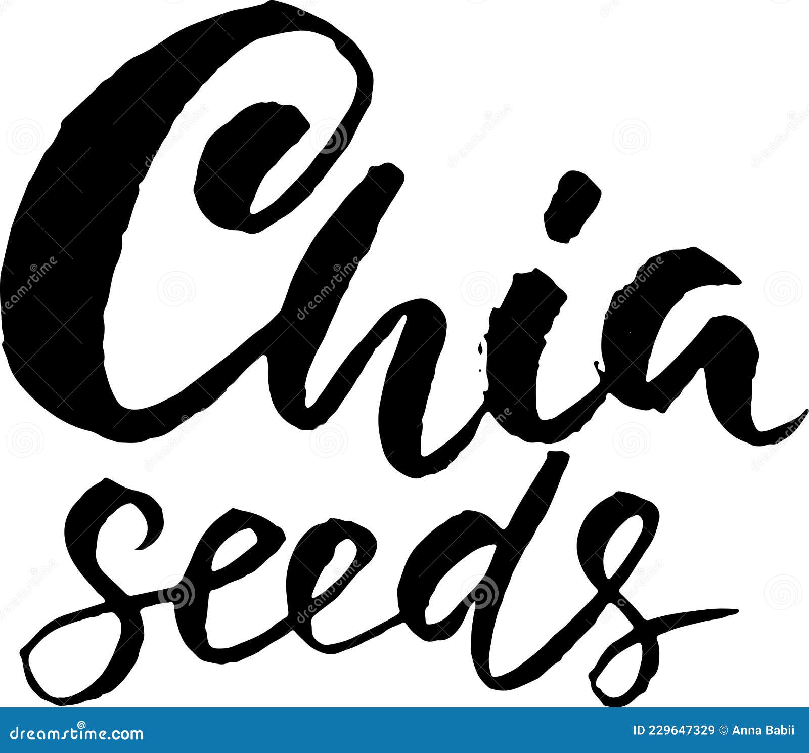 Chia Seeds Modern Brush Lettering Template. Stock Illustration ...
