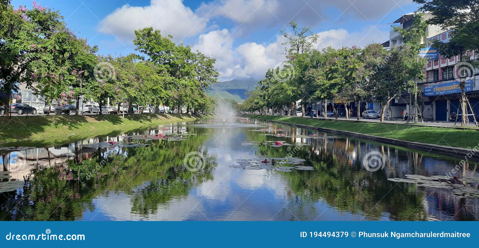 Chiang Mai Moat with Water Behind the Sky and Mountains Editorial Stock ...