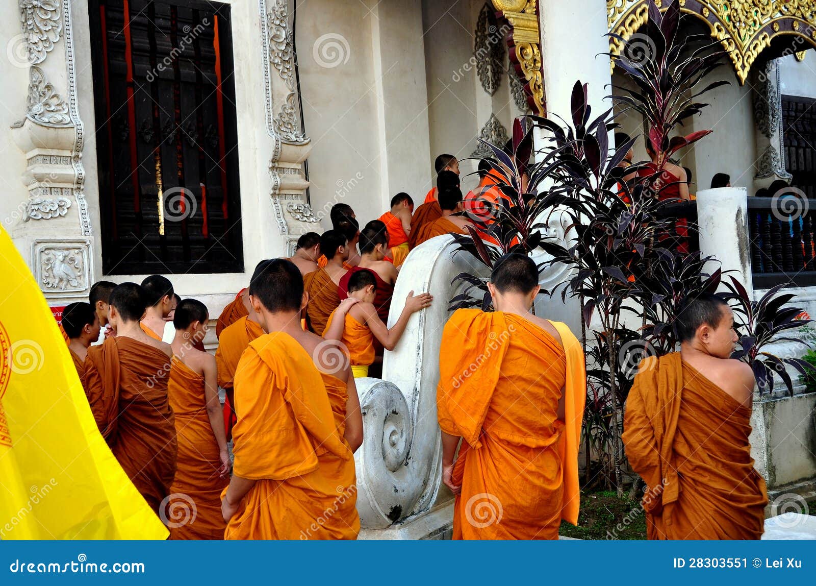 Chiang Mai, Thailand: a Procession of Monks Editorial Photo - Image of ...
