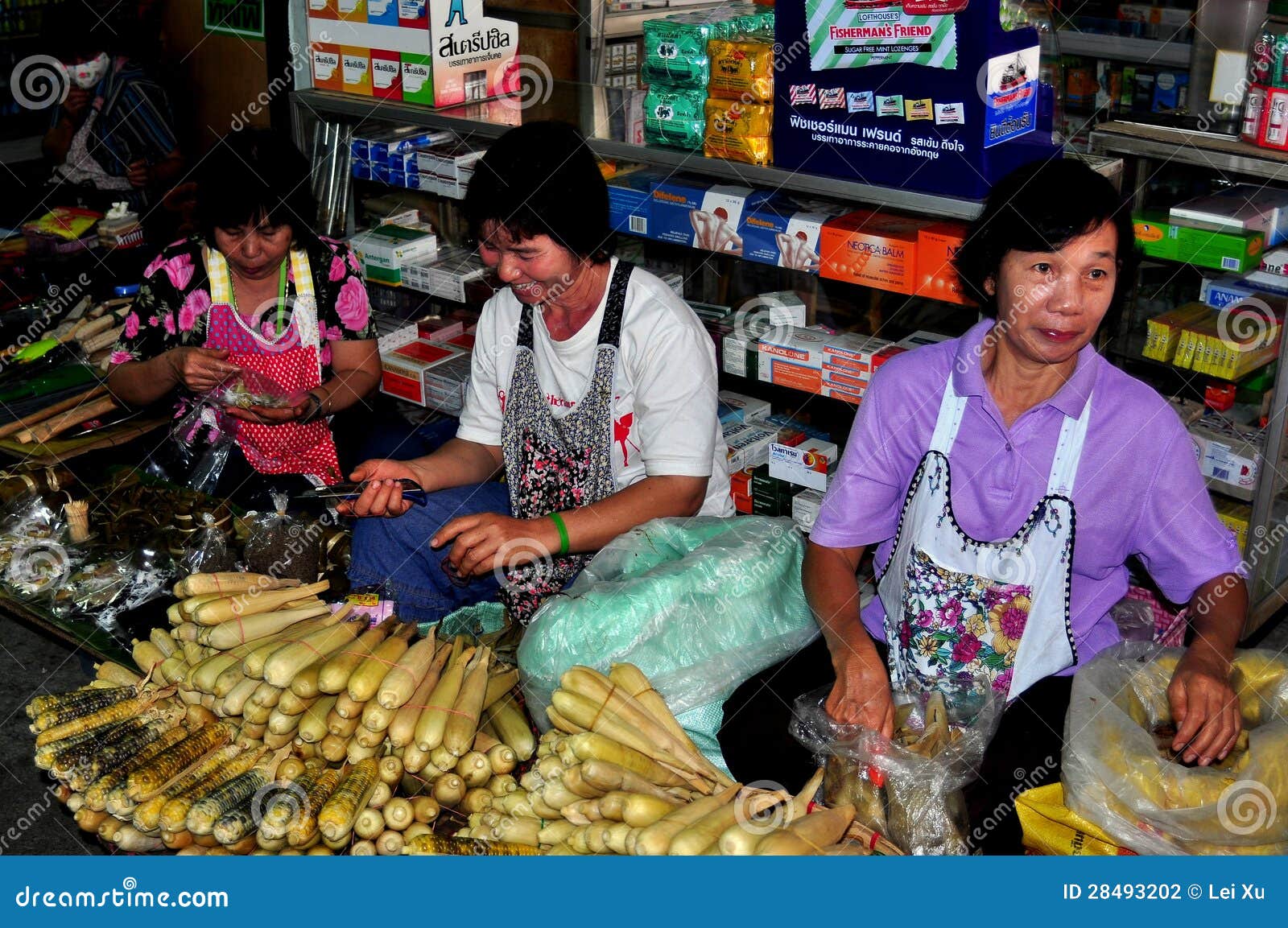 Chiang Mai, Thailand: Women Selling Corn Editorial Photography - Image ...