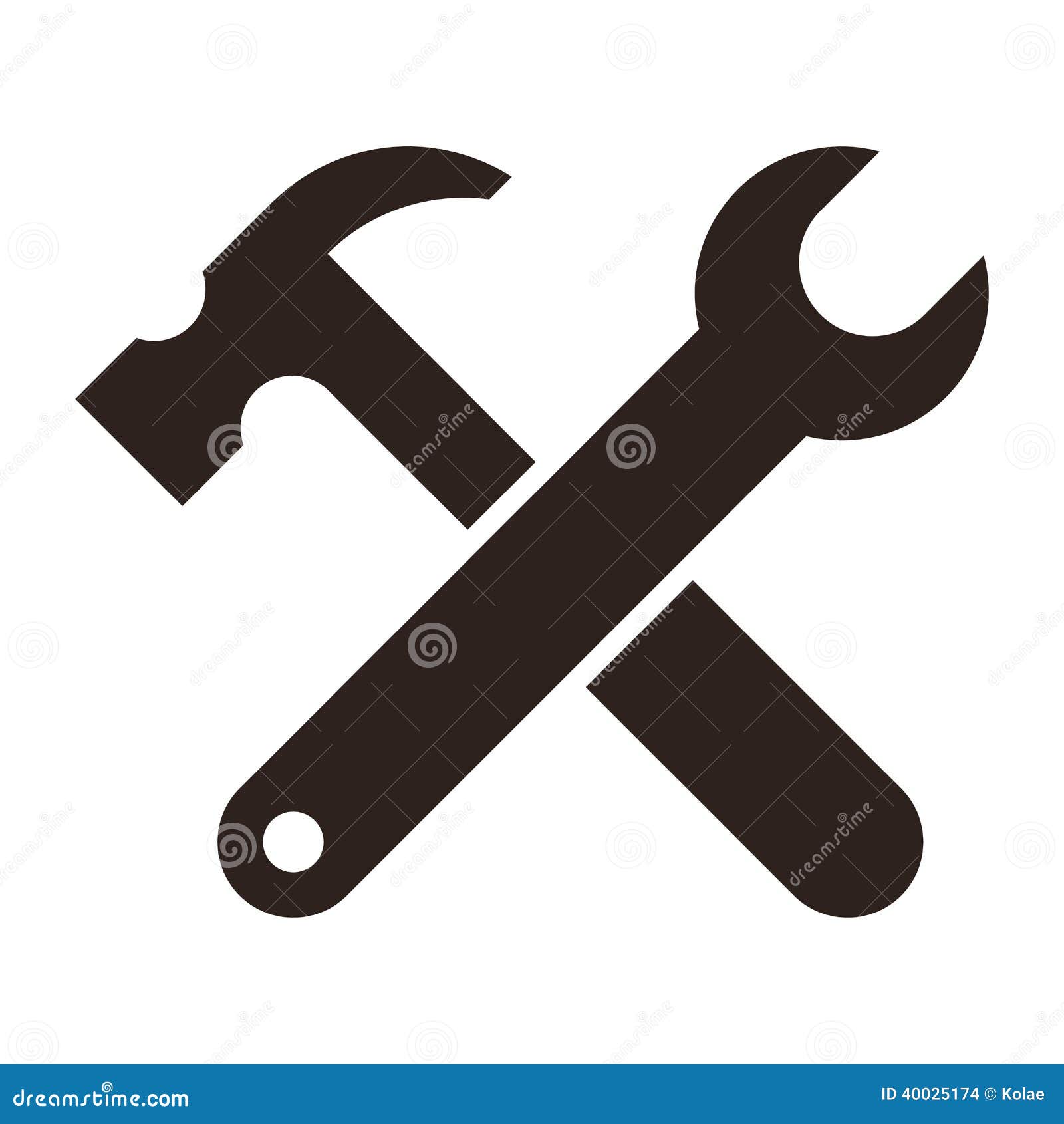 Chiave E Martello Lavora L'icona Illustrazione Vettoriale ...