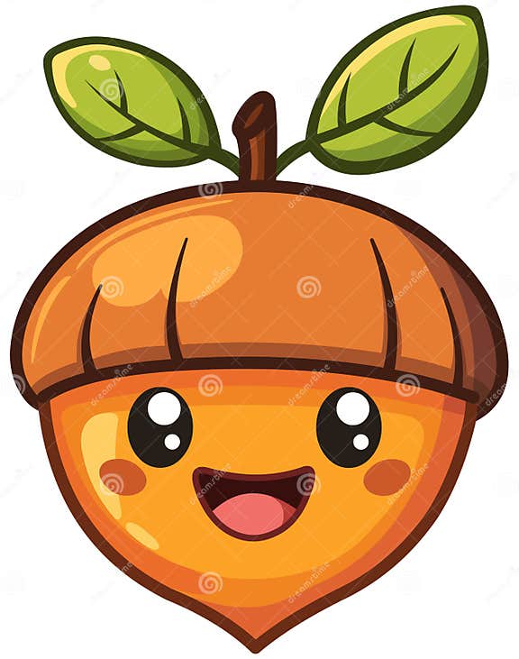 Chibi Acorn stock vector. Illustration of face, anima - 312323498