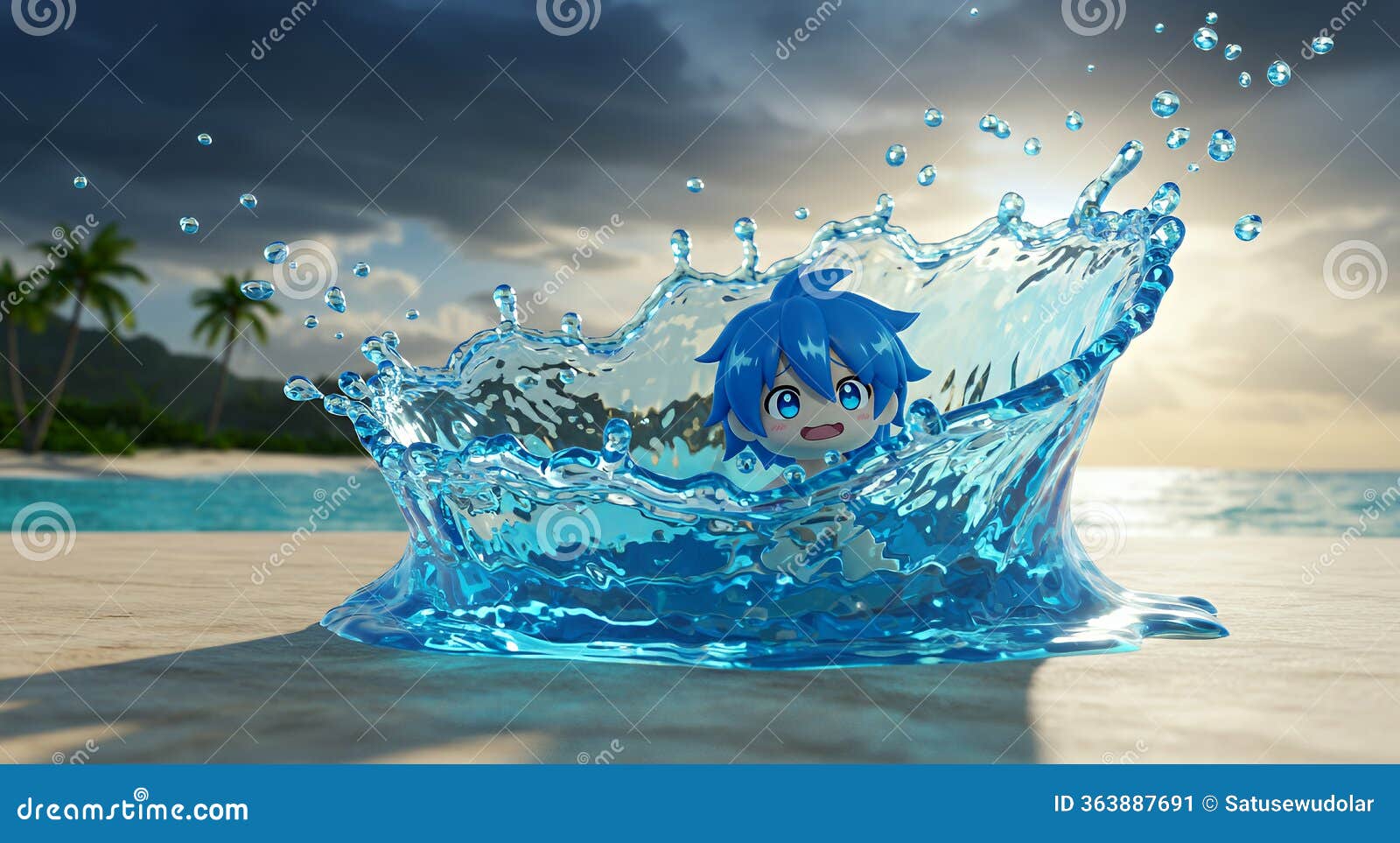 Chibi Anime Cartoon Cat Girl In School Uniform Royalty-Free Stock ...