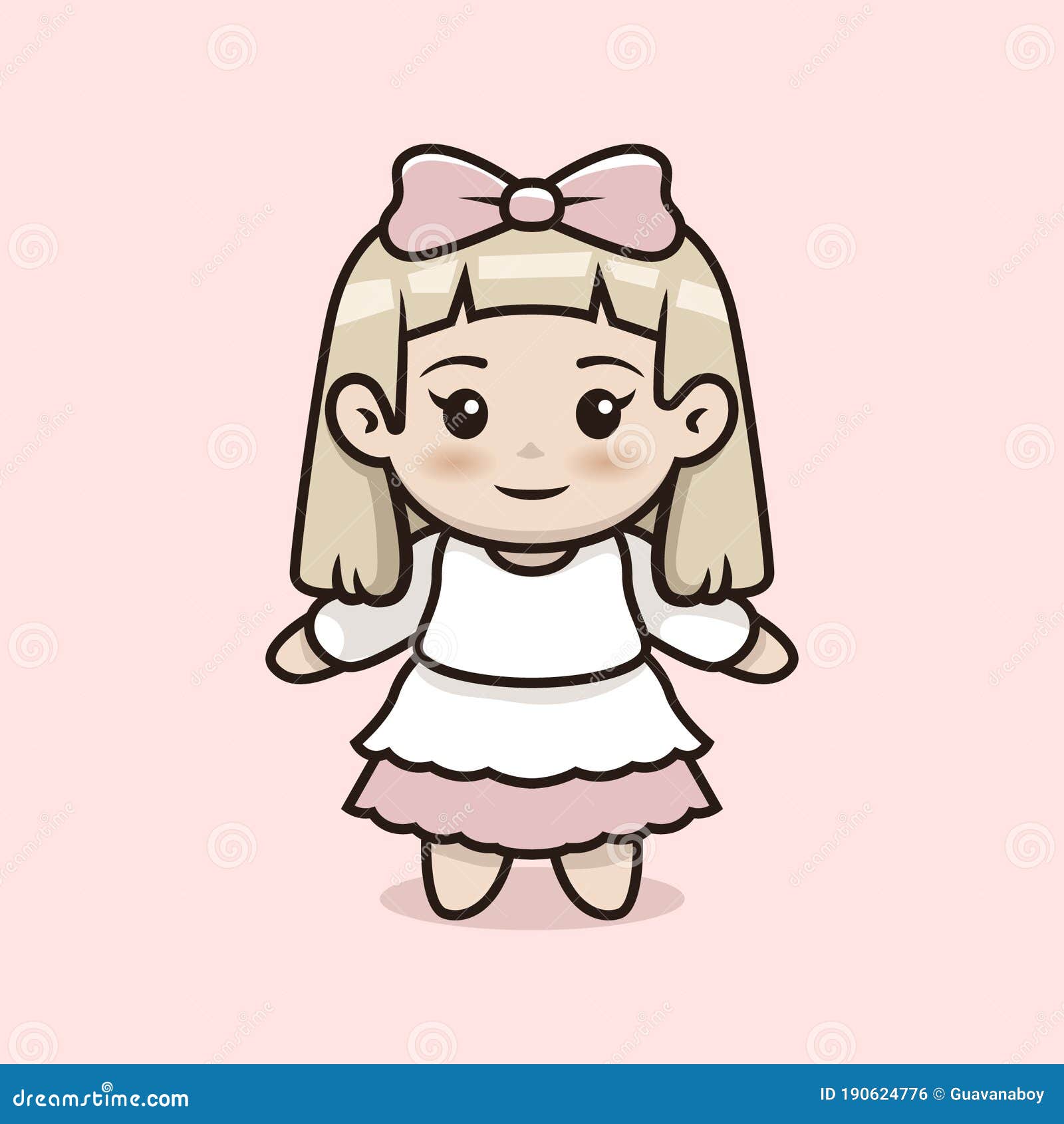 Chibi Anime Girl Mascot And Character Design Cartoon Vector ...
