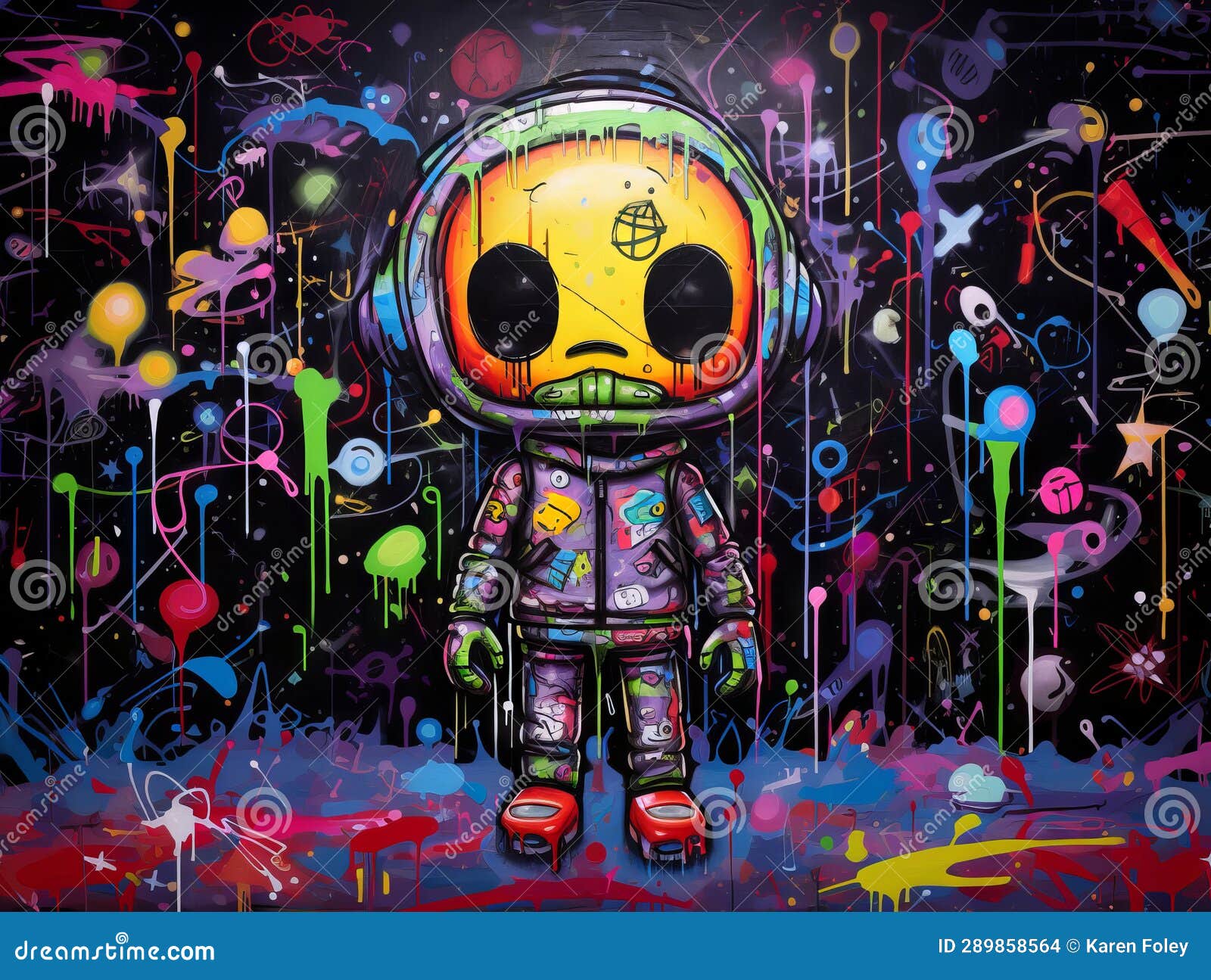 Chibi Astronaut in Outer Space Stock Illustration - Illustration of ...
