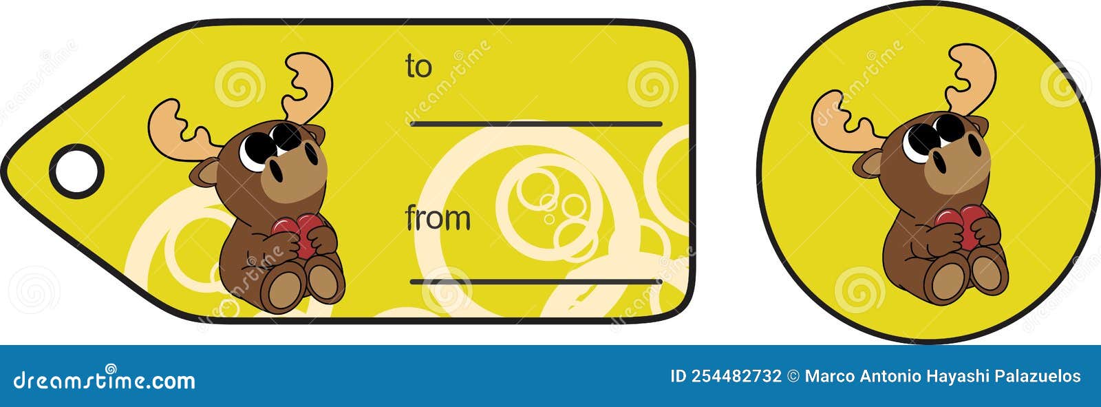 Chibi Baby Moose Sitting Cartoon Sticker Stock Vector - Illustration of ...