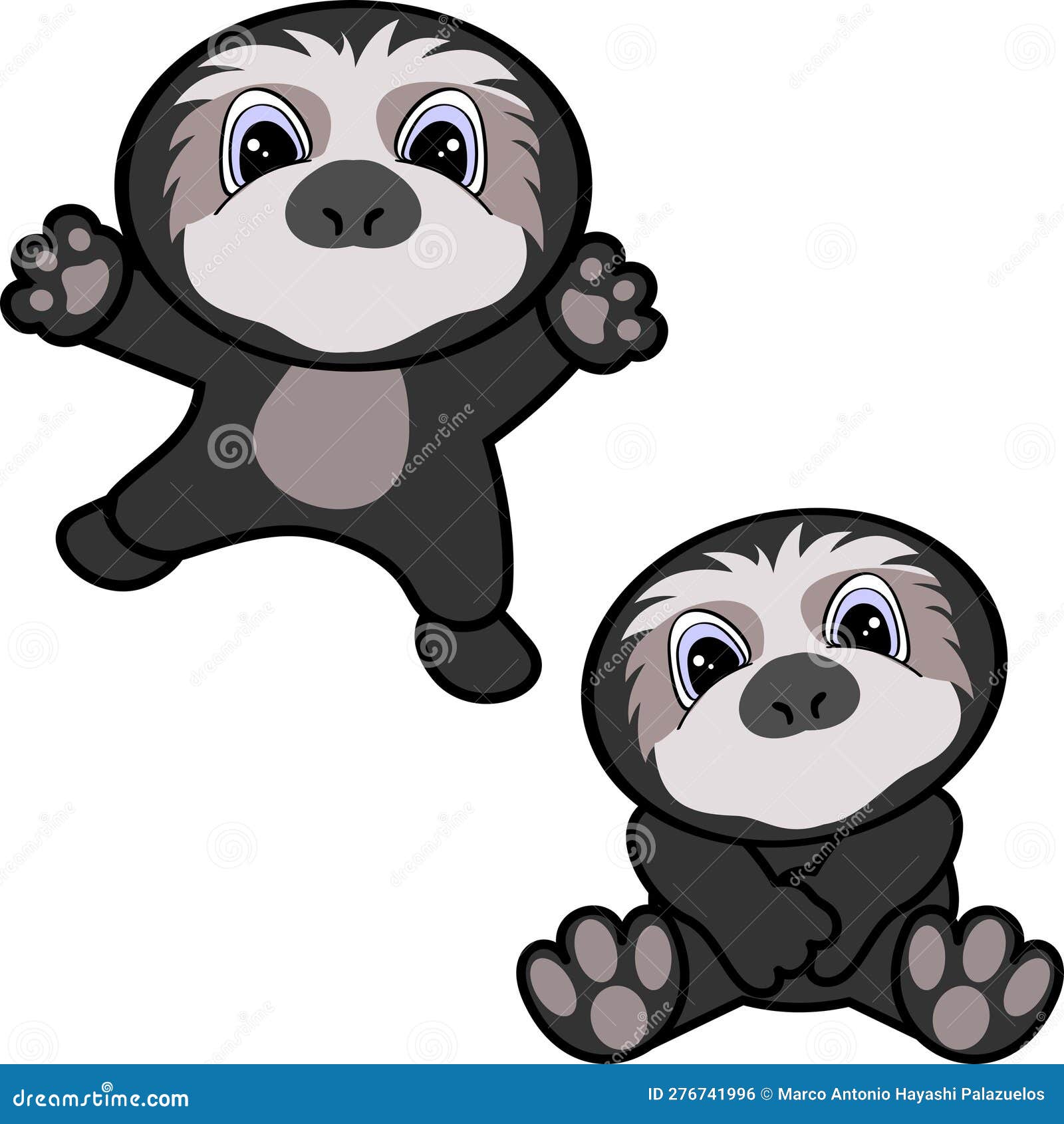 Chibi Baby Piggy Sitting Cartoon Sticker Vector Illustration ...