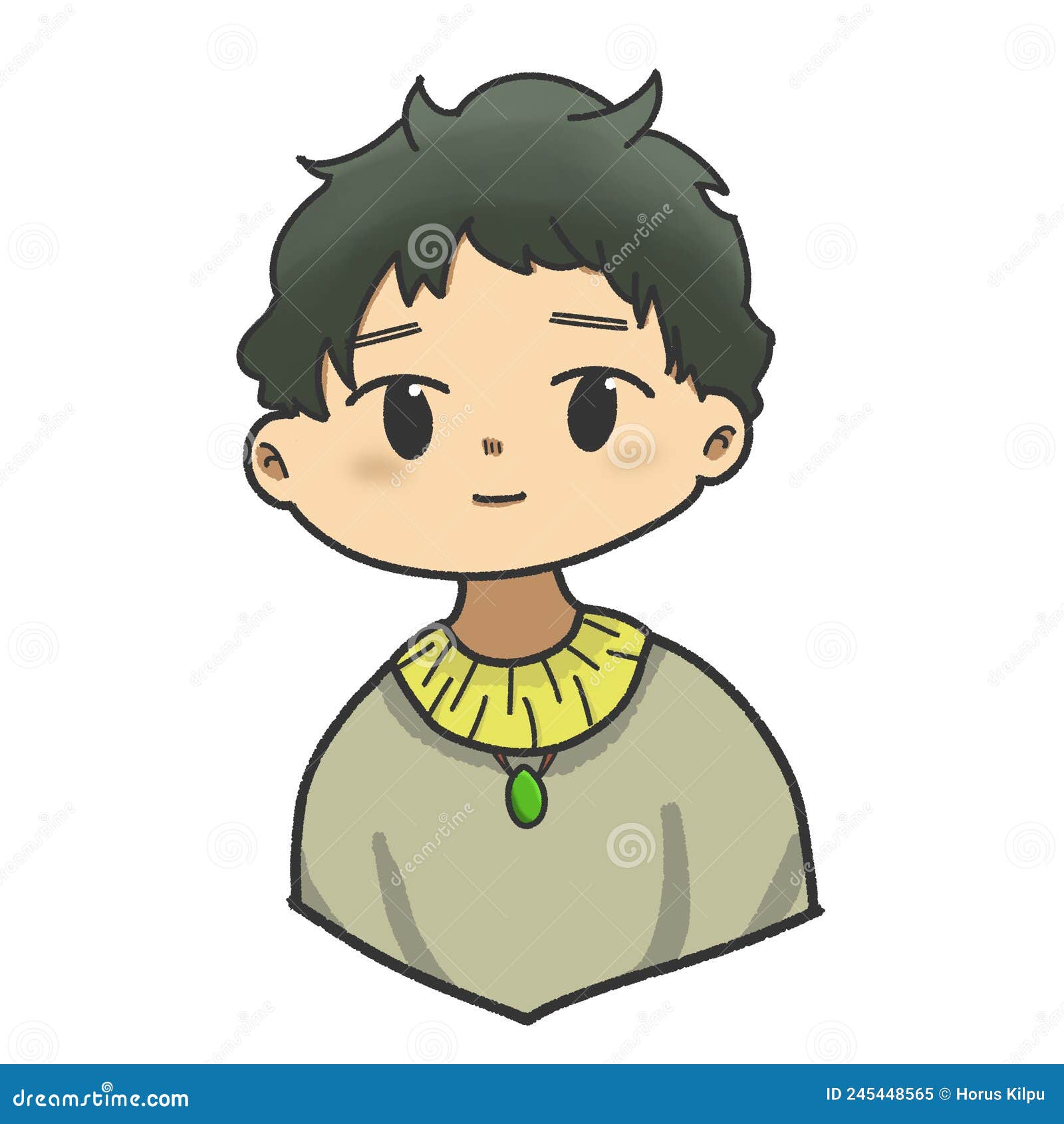 Chibi boy smile stock image. Image of cartoon, green - 245448565