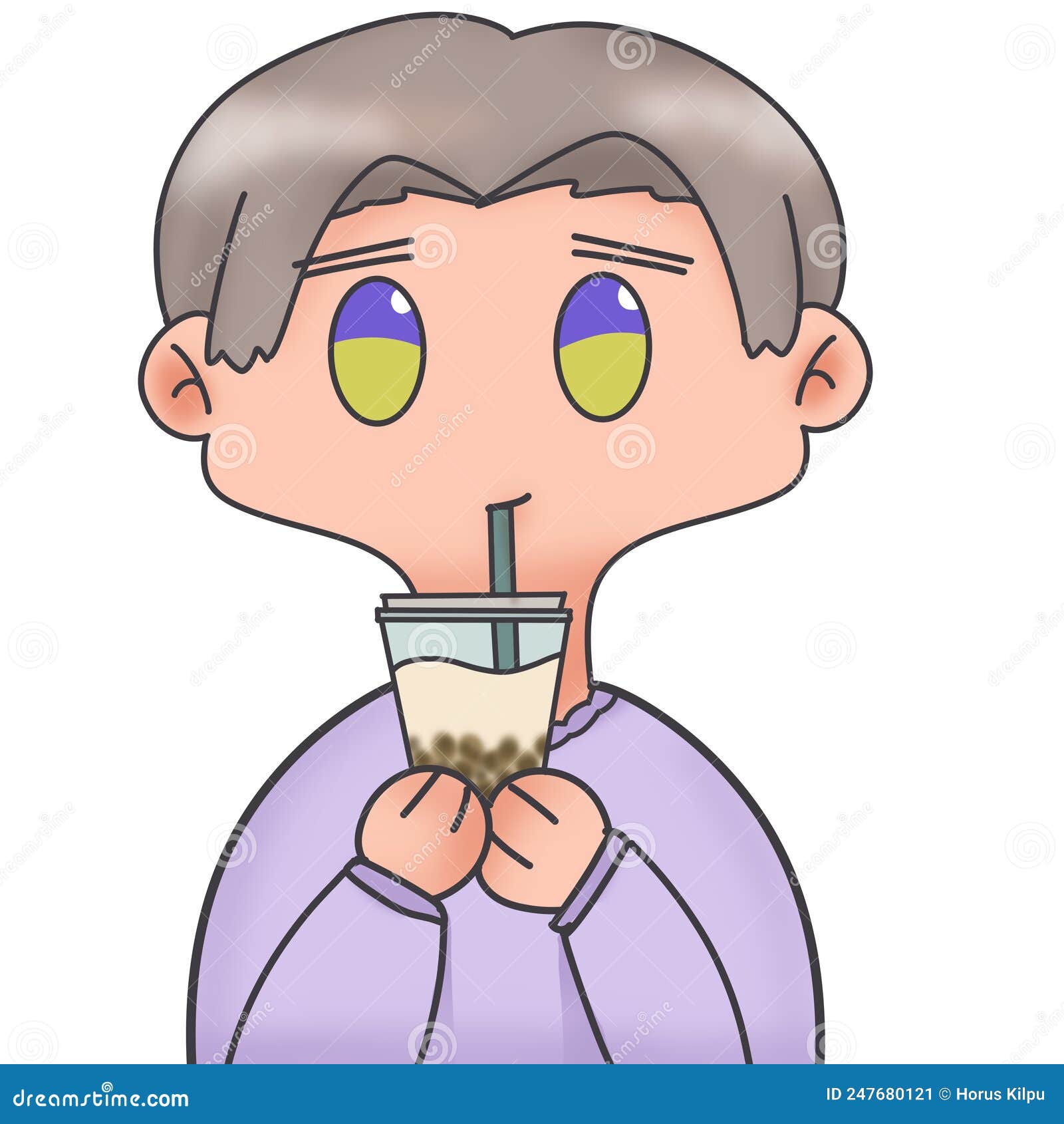Chibi bubble drink stock illustration. Illustration of chibi - 247680121