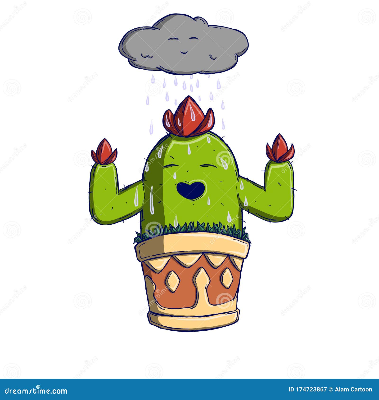 Chibi Cactus Illustration 3 Artwork Stock Vector - Illustration of ...