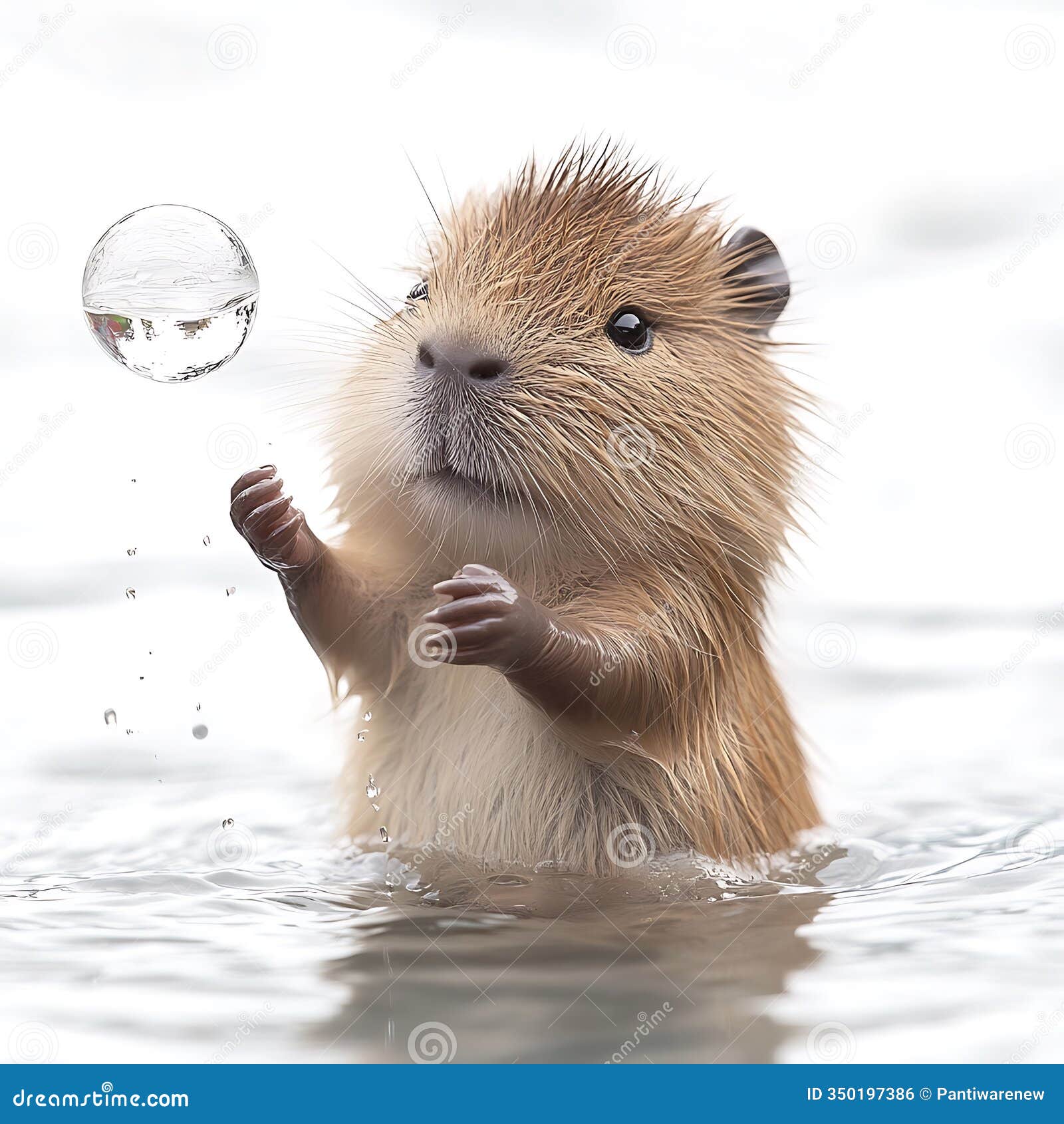 Chibi Capybara Floating On A Lily Pad Royalty-Free Cartoon ...