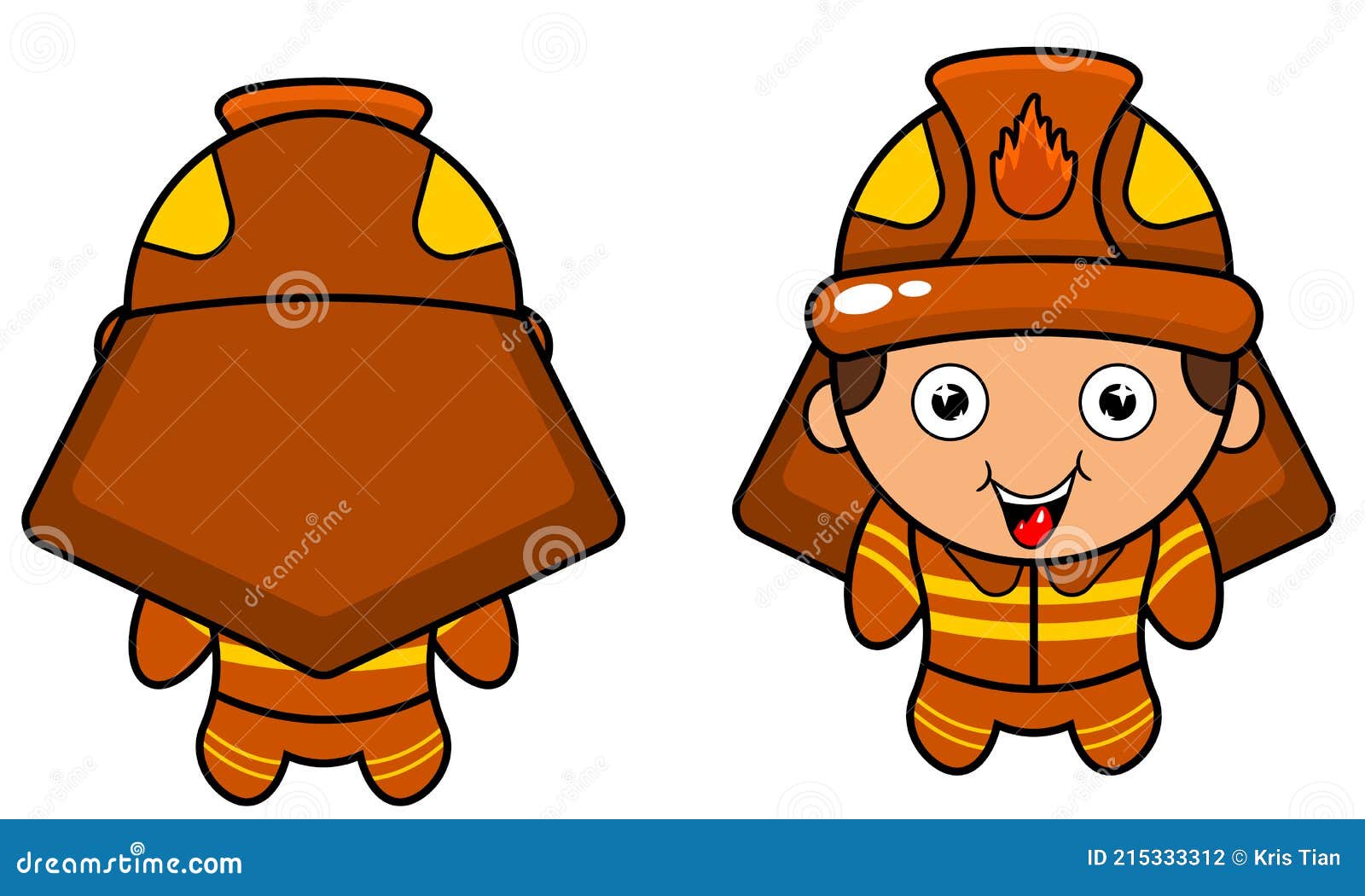 Chibi Cartoon Mascot Firefigters Stock Vector - Illustration of hatchet ...